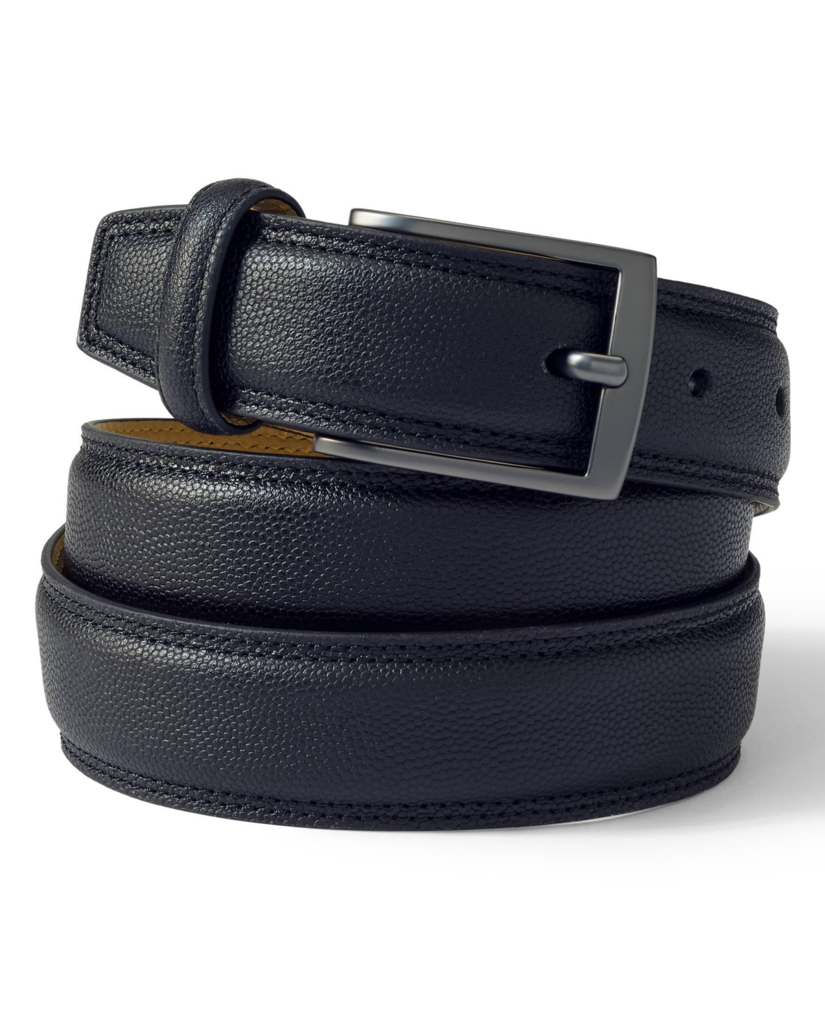 Click here for Lands End Mens Classic Leather Chino Belt - Black... prices