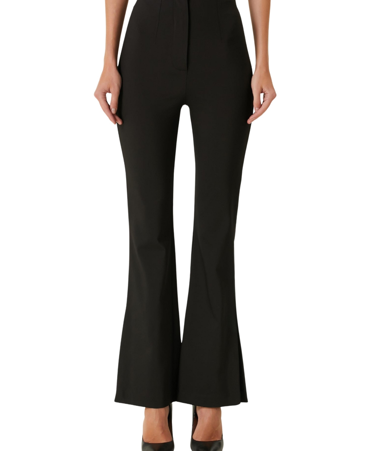 Click here for Pcfg Womens Cotton Flared Skinny Pants - Black prices
