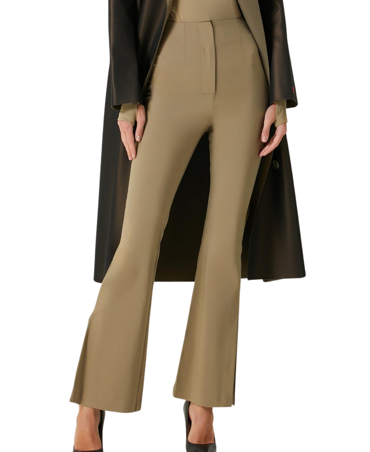 Click here for Pcfg Womens Cotton Flared Skinny Pants - Covert gr... prices