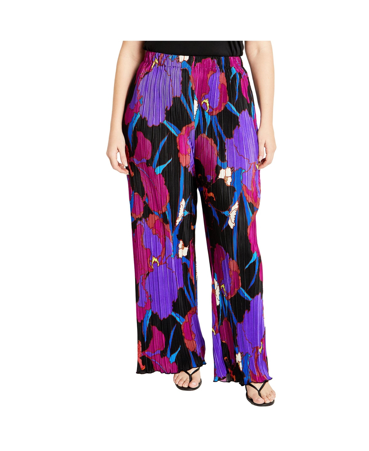 Click here for City Chic Plus Size Kira Print Pant - Wild flower prices