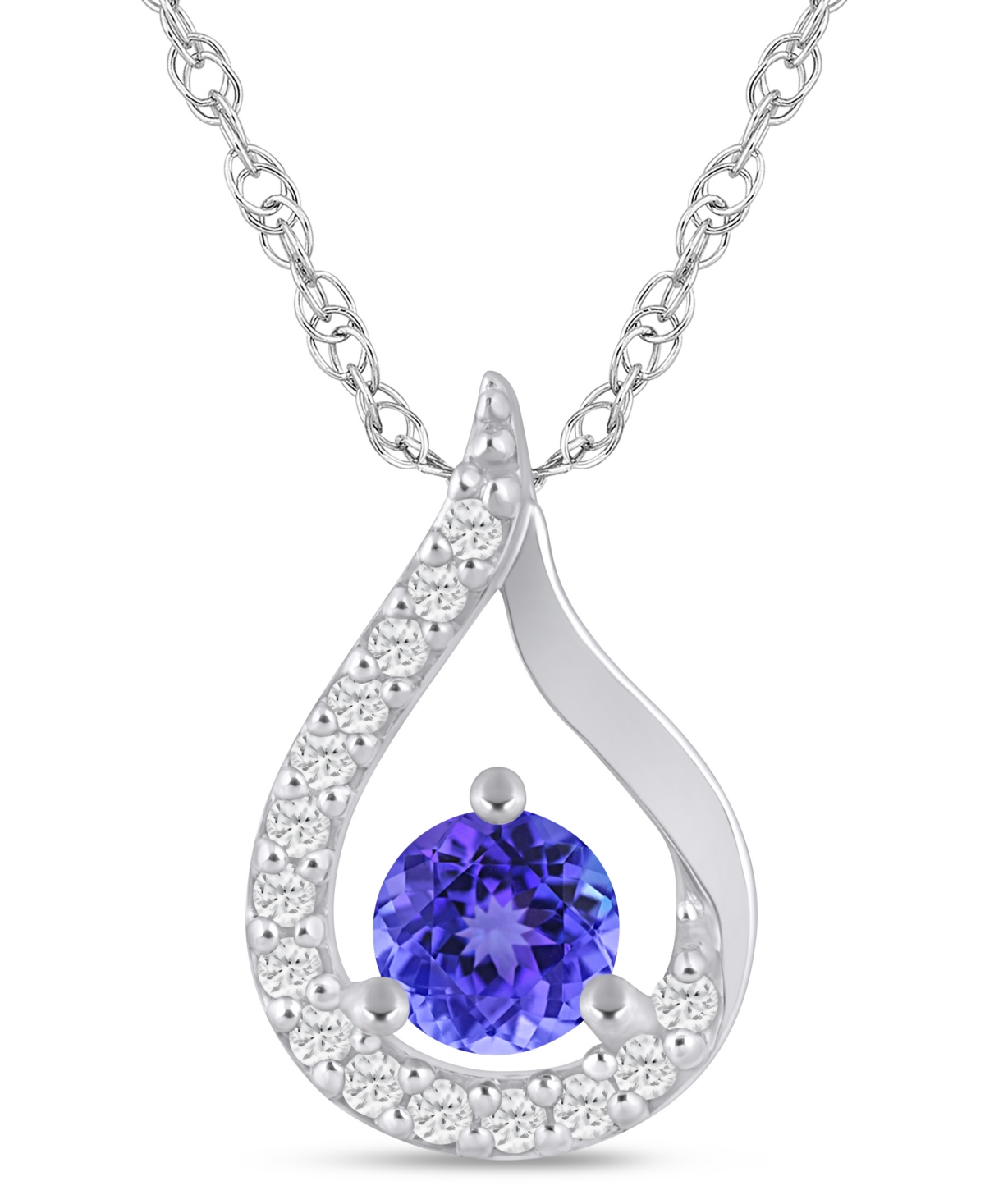 Click here for Macys Gemstone and Diamond Halo Pendant Necklace (... prices