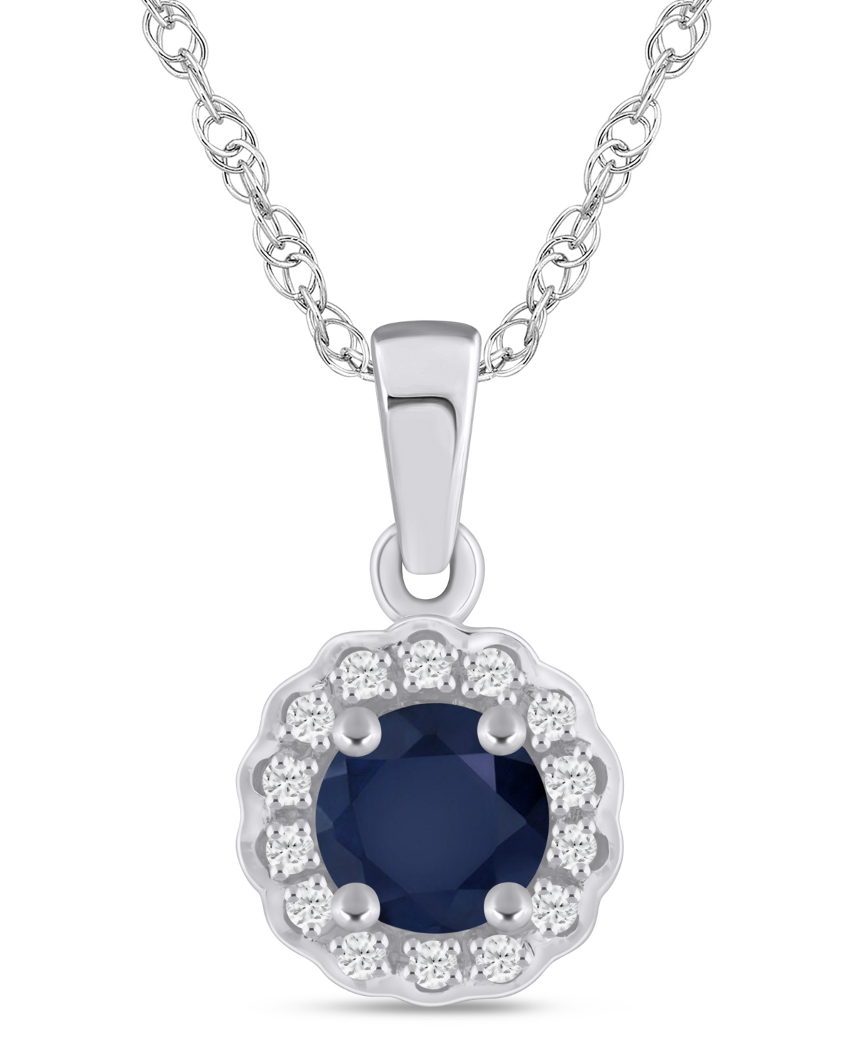 Click here for Macys Gemstone and Diamond Halo Pendant Necklace (... prices