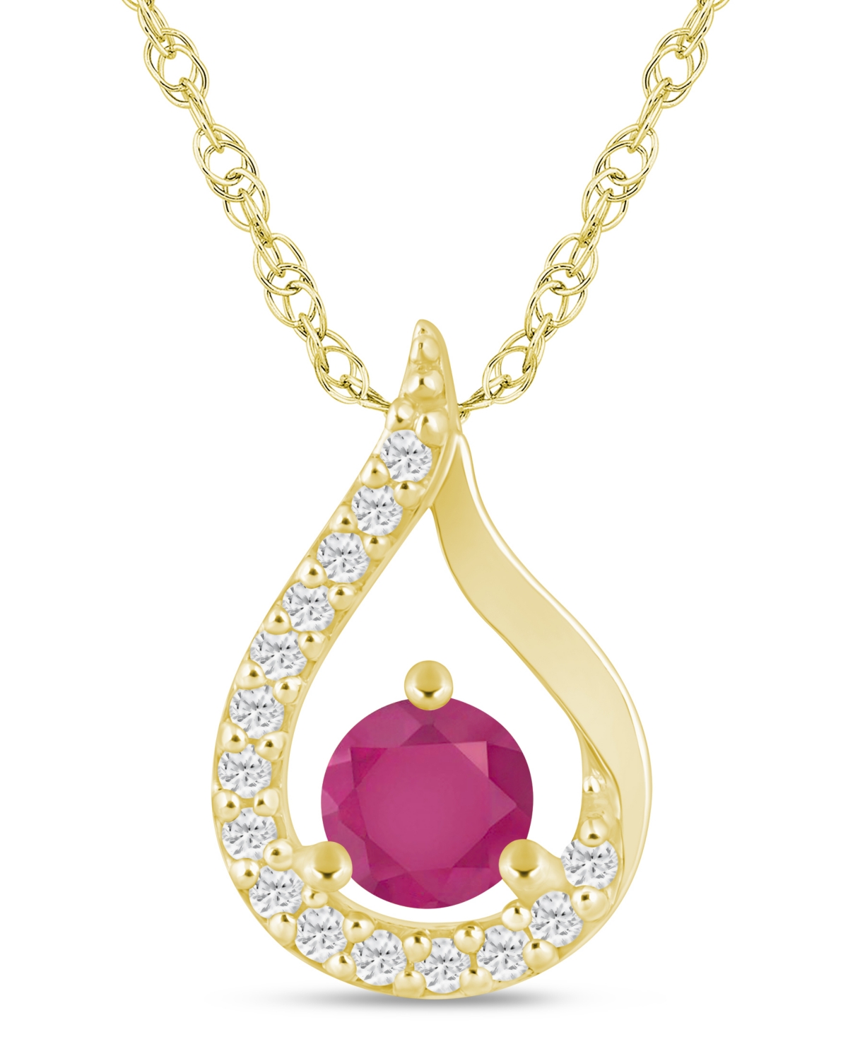 Click here for Macys Gemstone and Diamond Halo Pendant Necklace (... prices