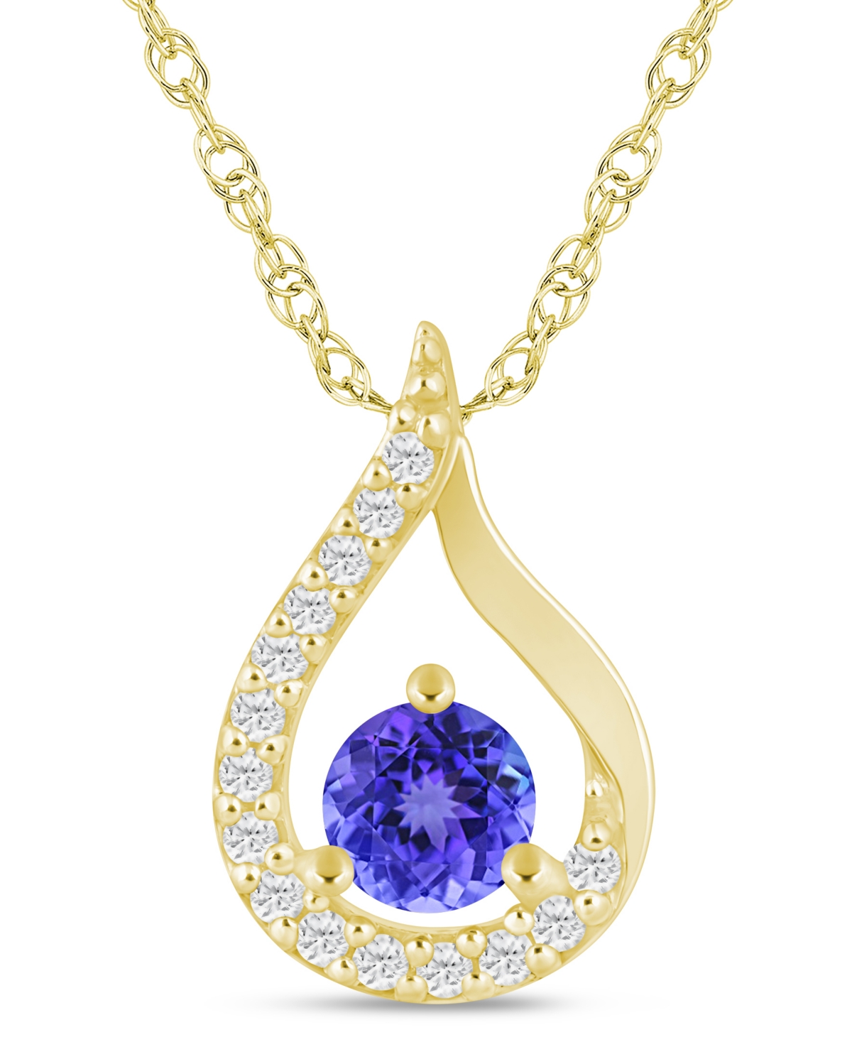 Click here for Macys Gemstone and Diamond Halo Pendant Necklace (... prices