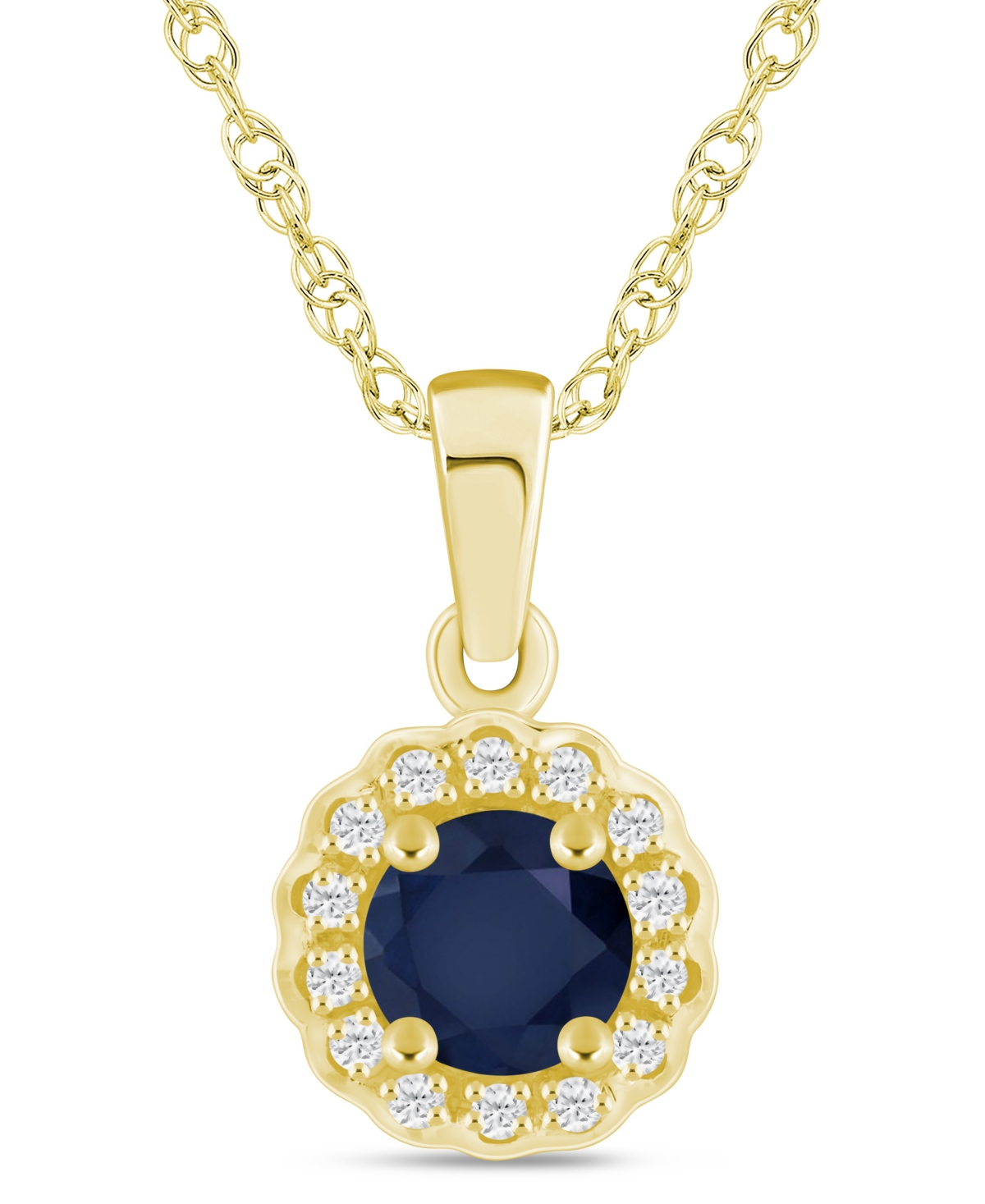 Click here for Macys Gemstone and Diamond Halo Pendant Necklace (... prices