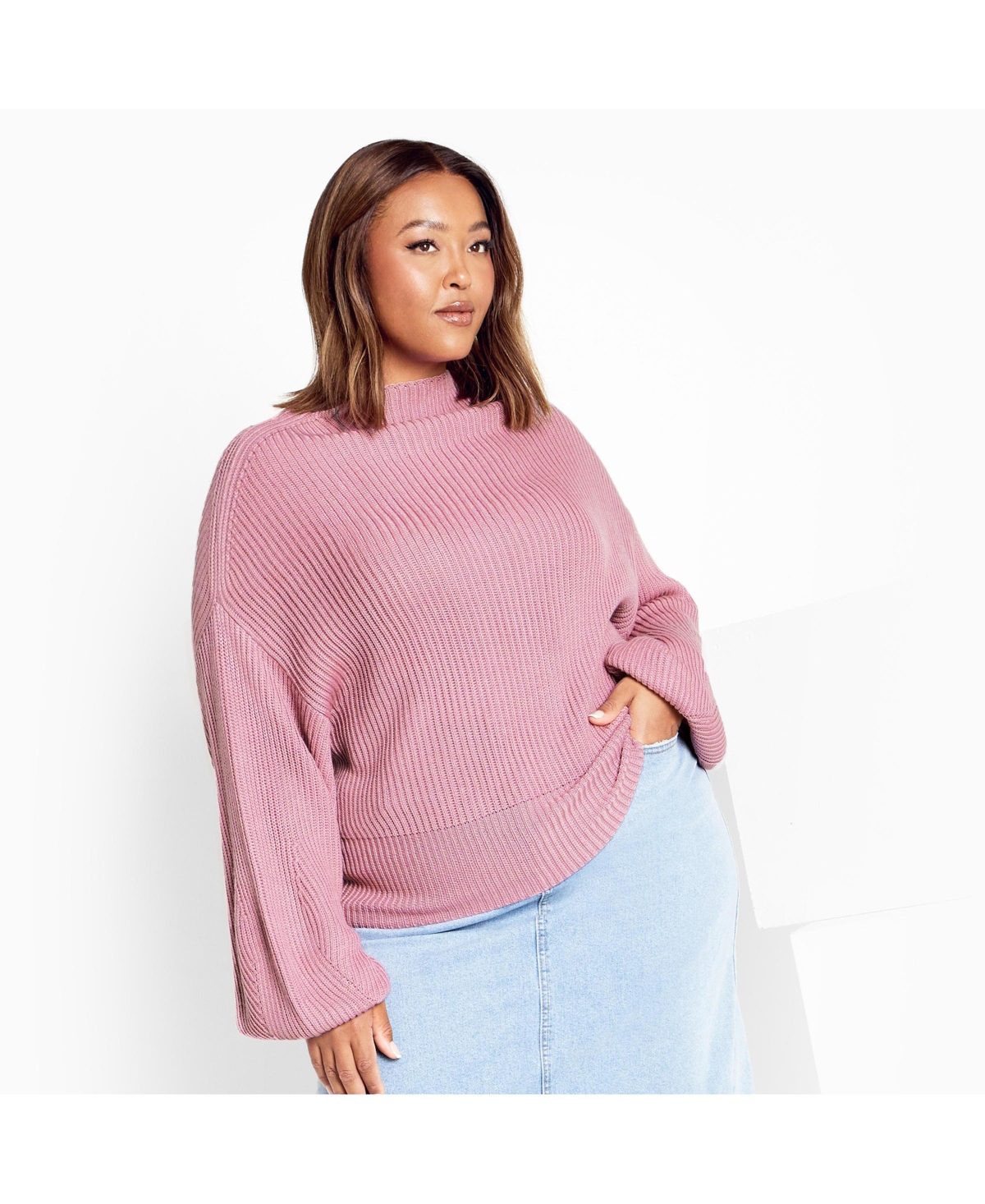 Click here for City Chic Plus Size Angel Sweater - Pink prices