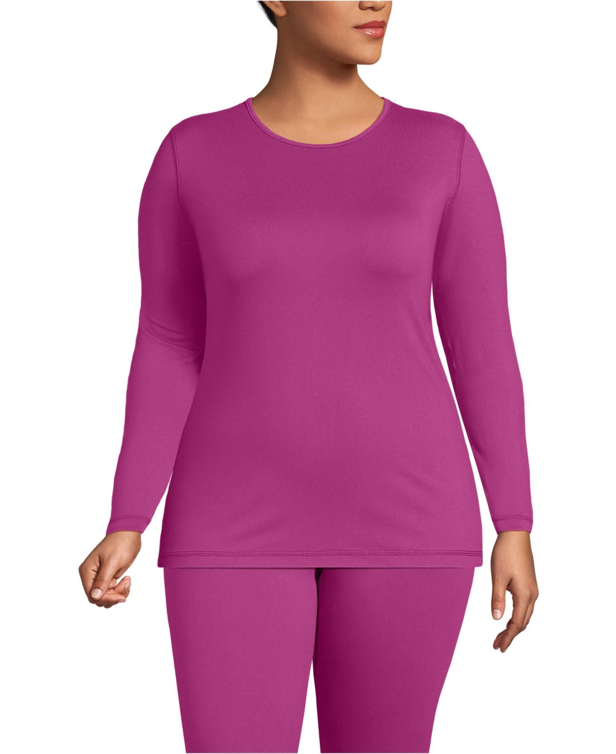 Click here for Lands End Plus Size Baselayer Cozy Thermaskin Crew... prices