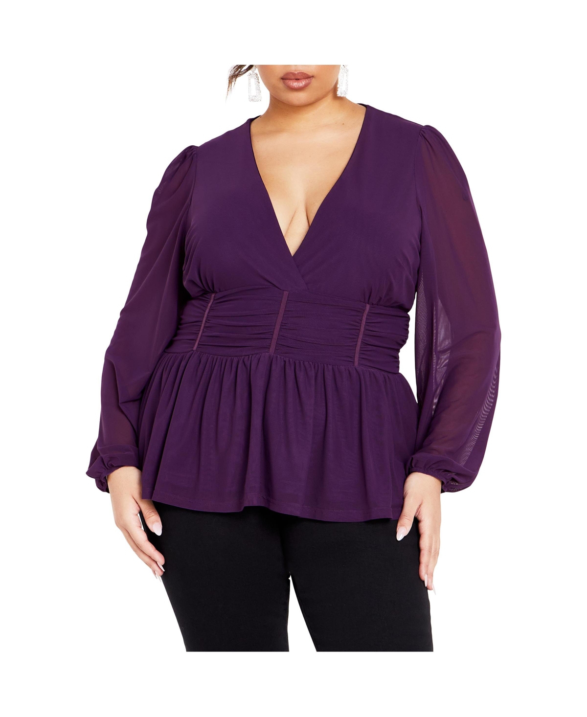 Click here for City Chic Womens Rapture Top - Petunia prices