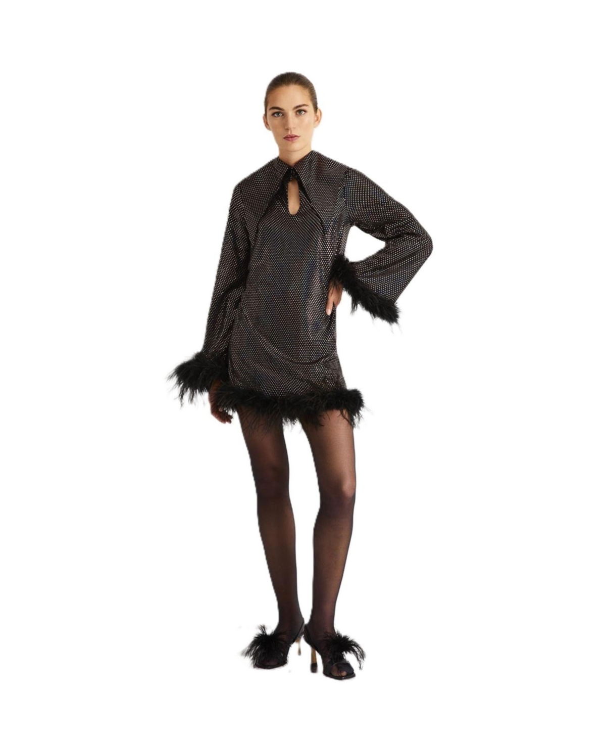 Click here for Nocturne Womens Polka Dot Mini Dress - Black prices