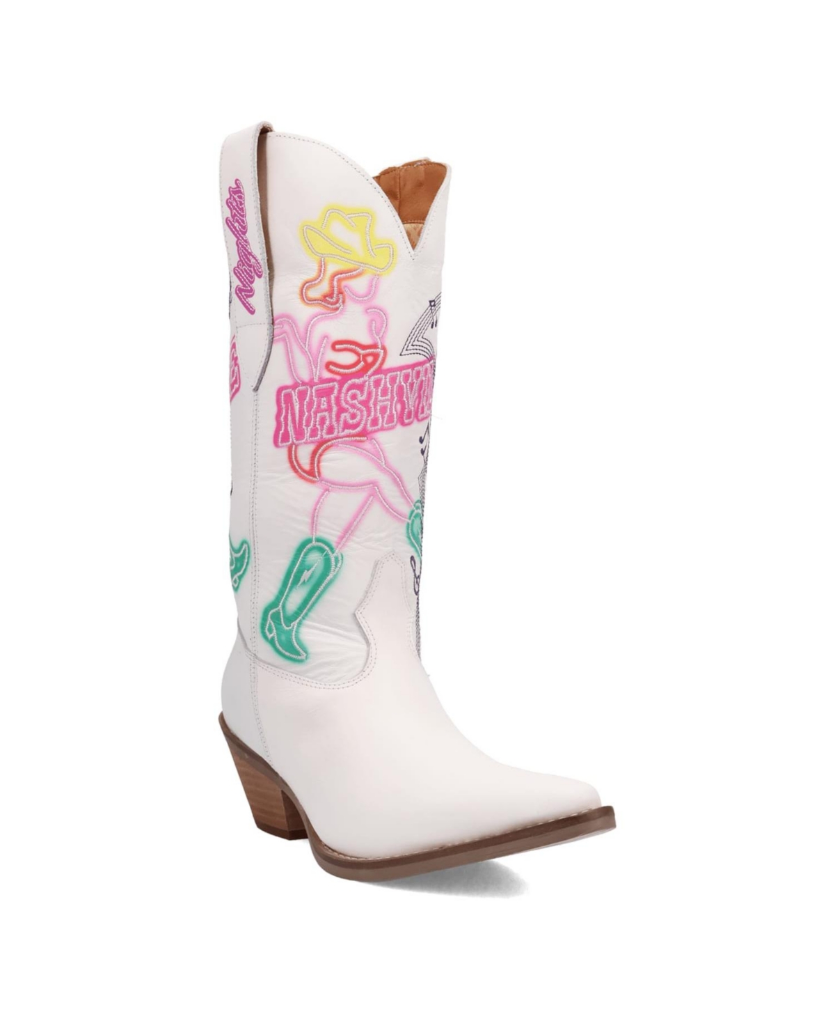 Click here for Dingo Womens Nashville Nights Leather Boot - White prices