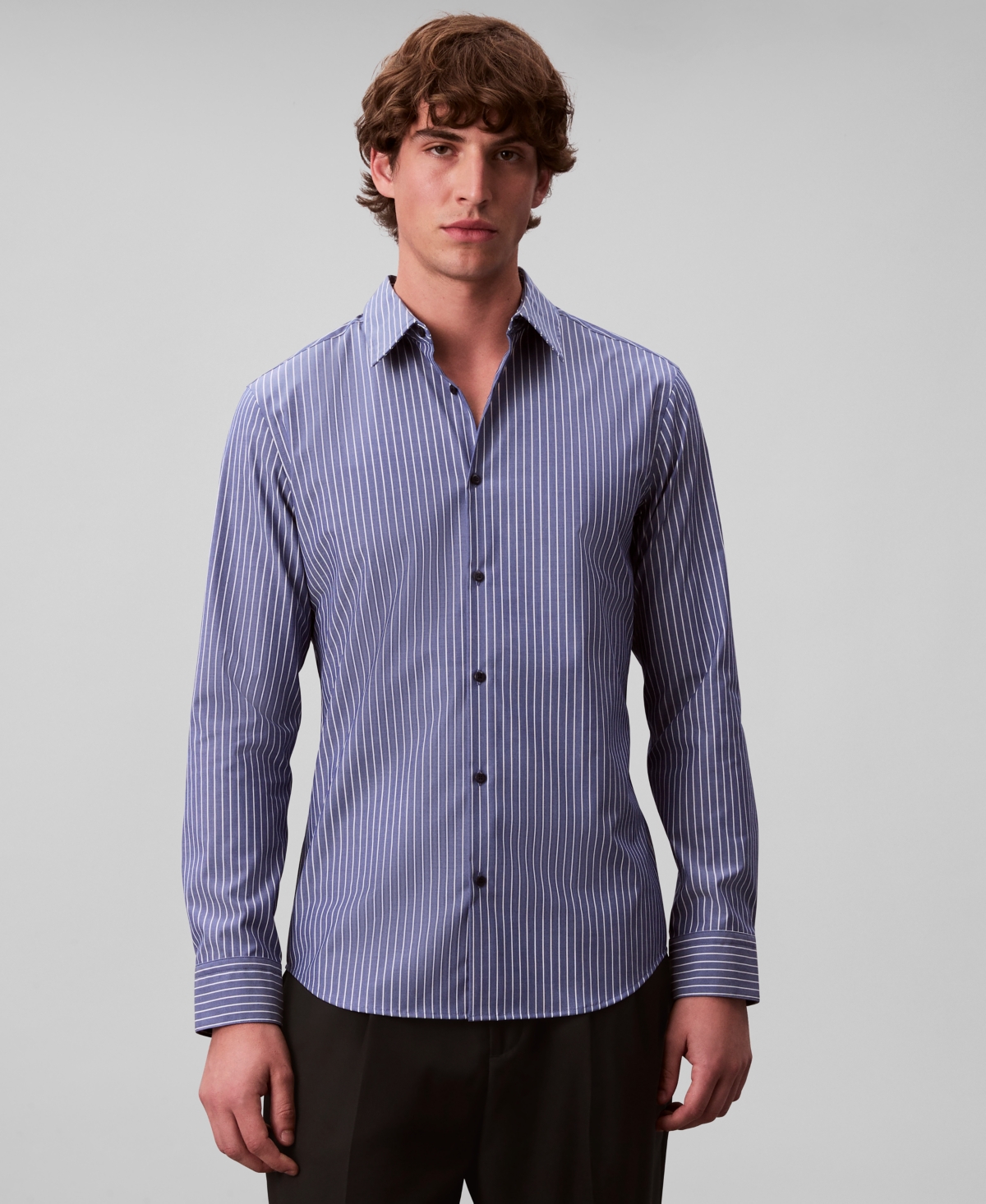 Click here for Calvin Klein Mens Stretch Striped Slim Button-Down... prices