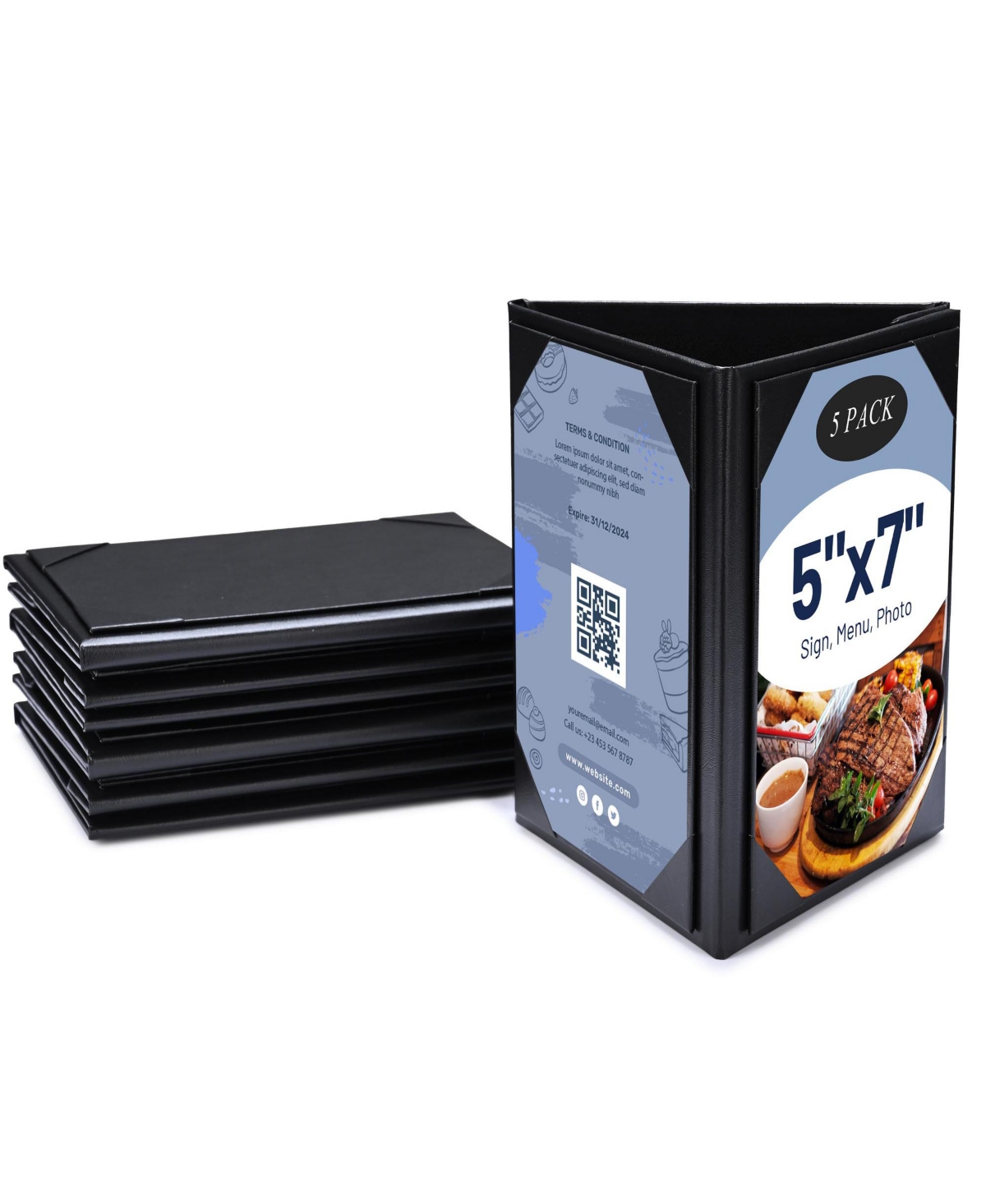 Click here for Yescom 5x7 Triangle Table Tent Menu Holders 3 Side... prices