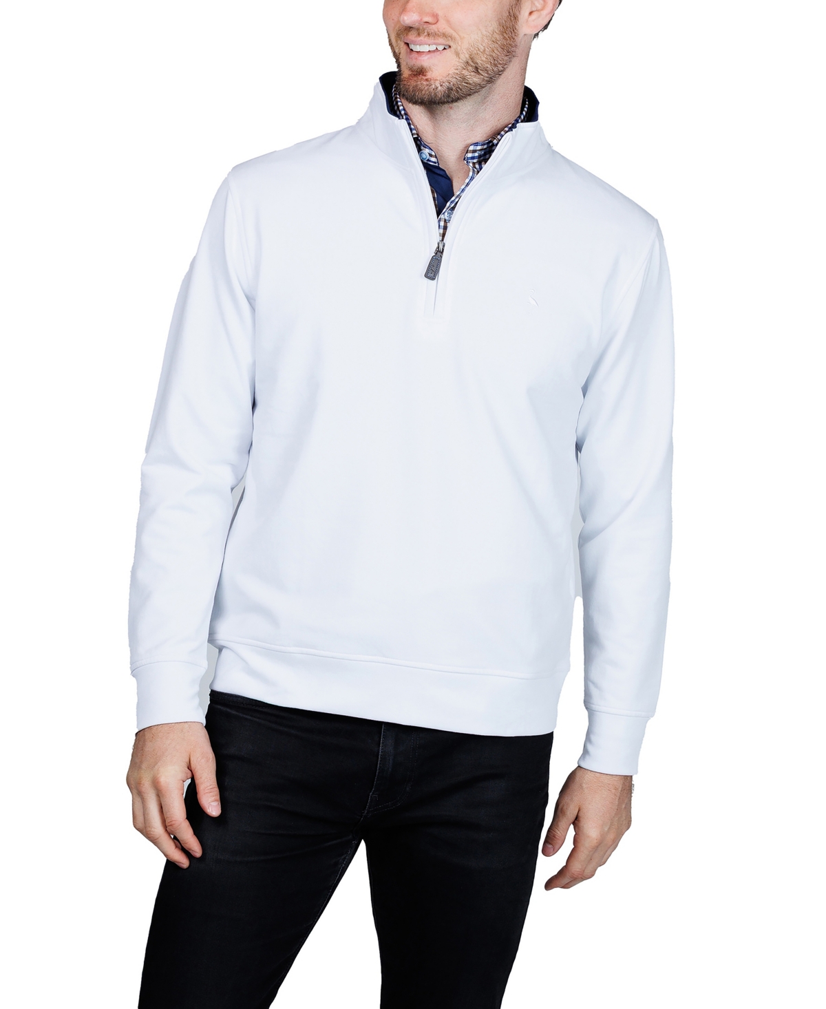 Click here for Tailorbyrd Mens Fleece Quarter Zip - White prices