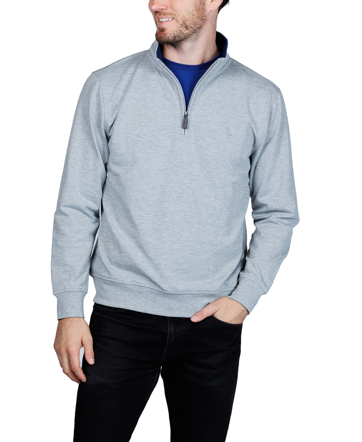 Click here for Tailorbyrd Mens Fleece Quarter Zip - Grey heather prices