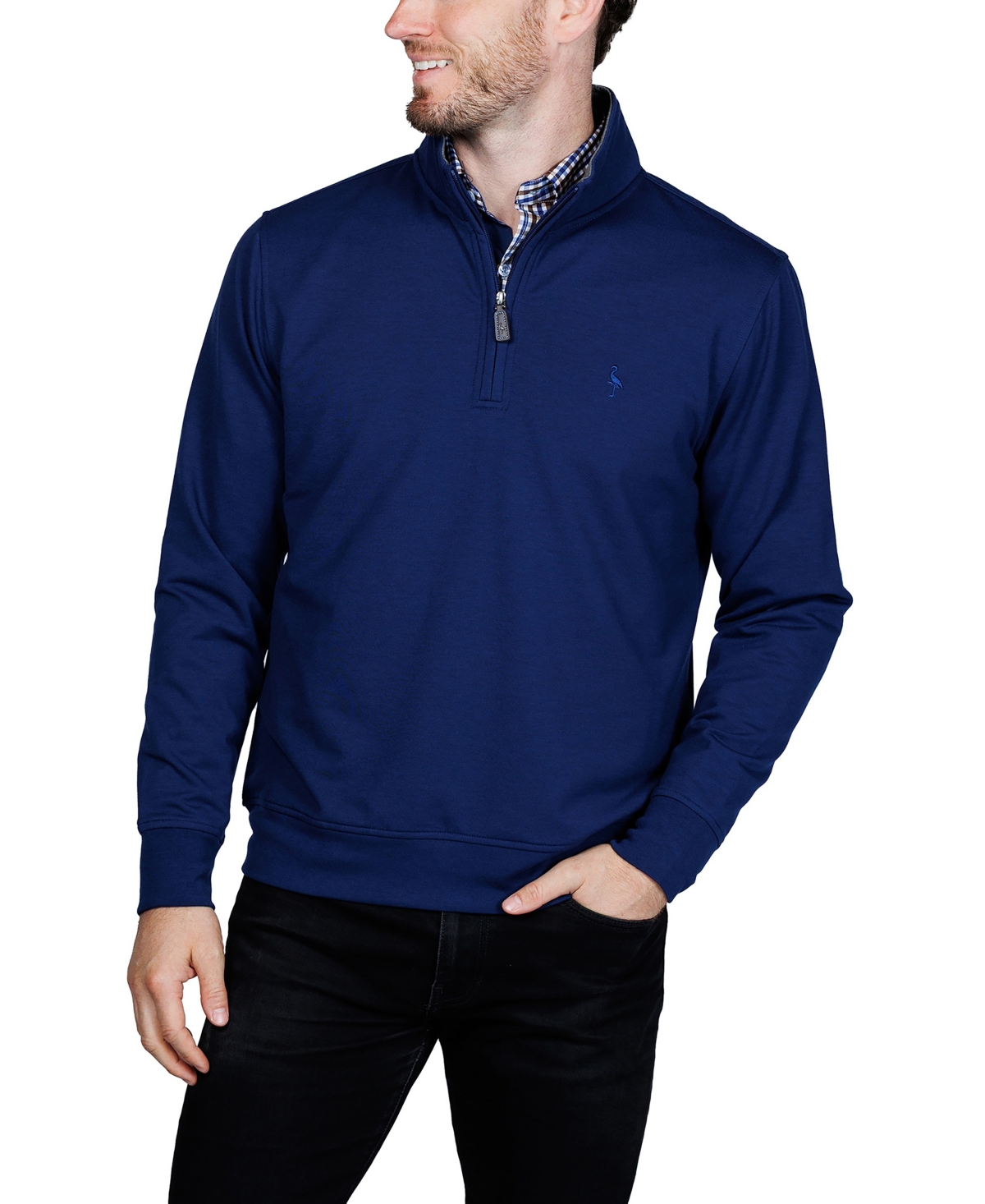 Click here for Tailorbyrd Mens Fleece Quarter Zip - Navy prices