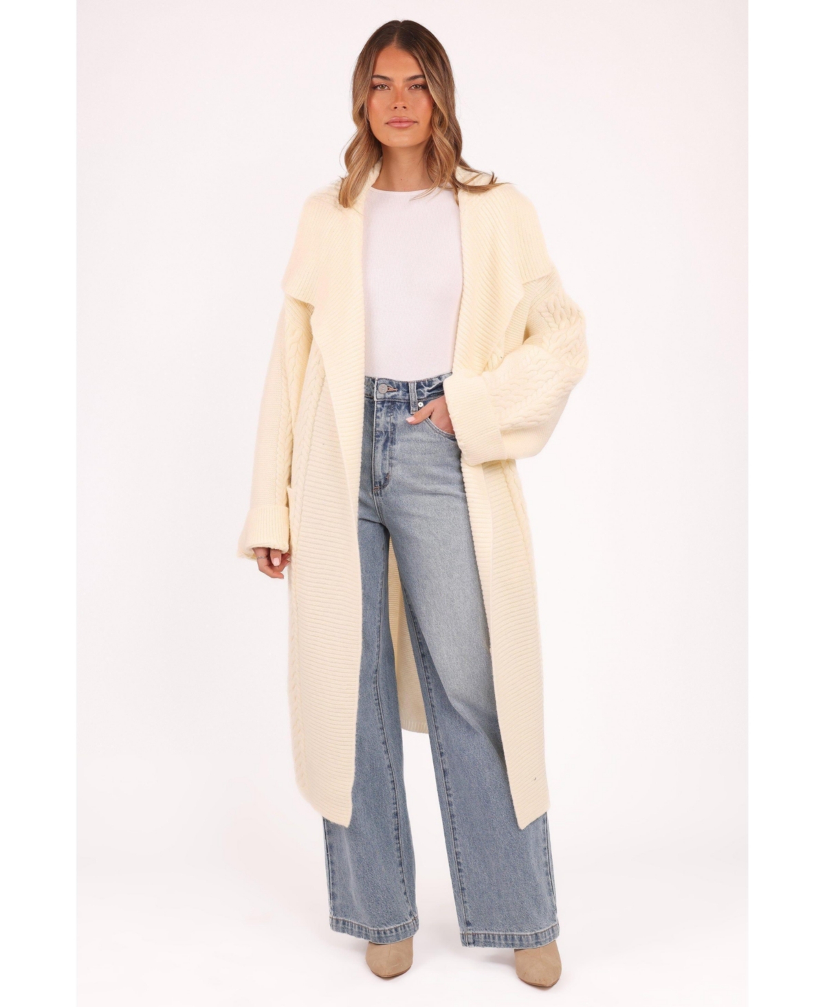 Click here for Petal and Pup Womens Nova Long Cardigan - Cream prices