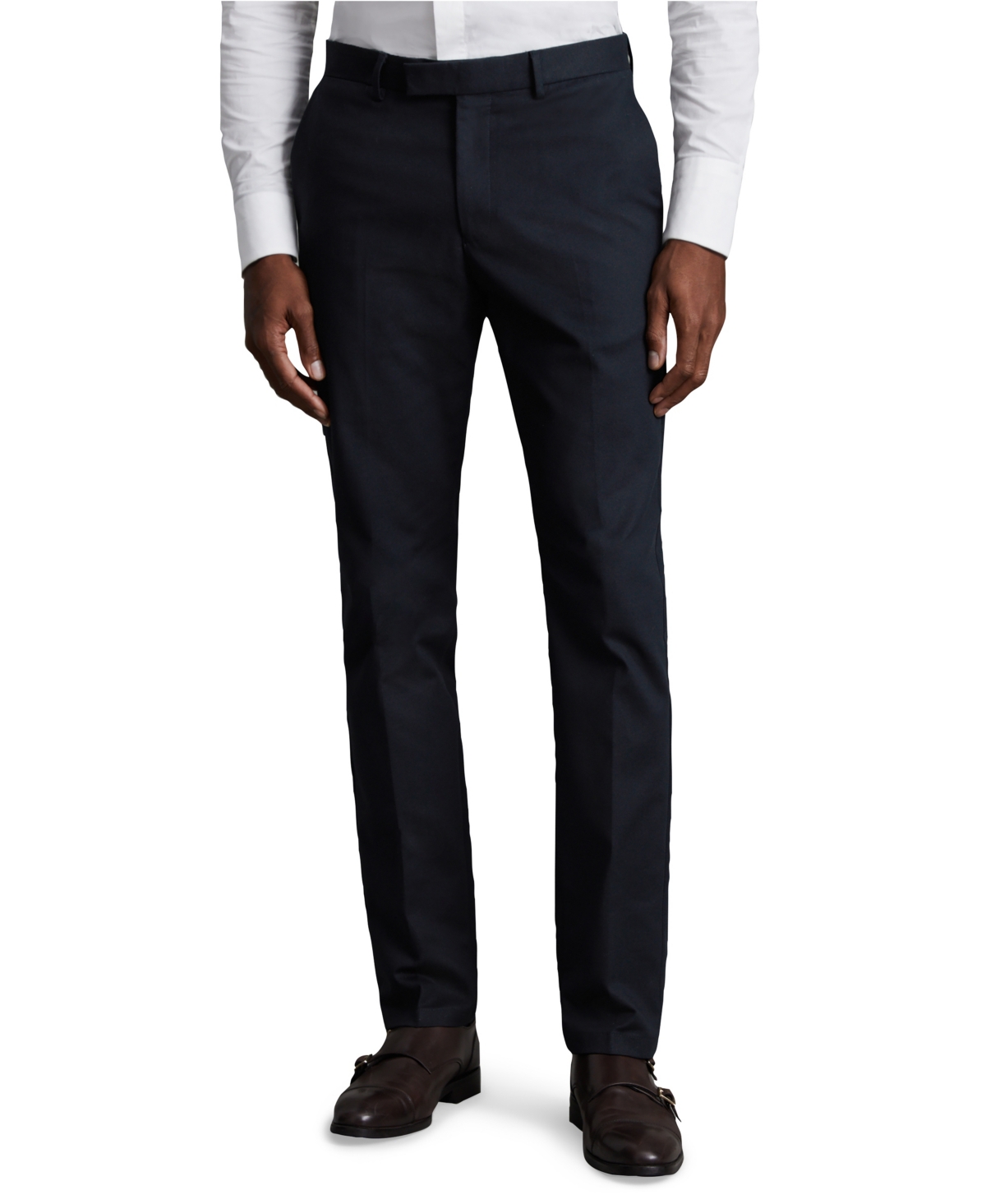 Click here for Reiss Mens Slim Fit Cotton Blend Pants - Navy prices