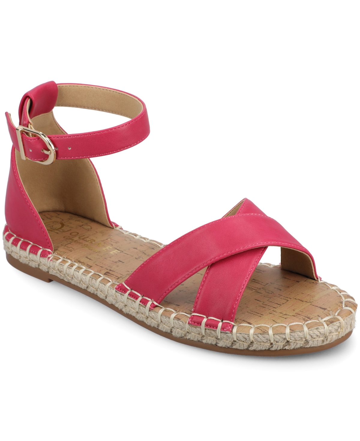 Journee Collection Womens Lyddia Espadrille Flat Sandals - Hot Pink