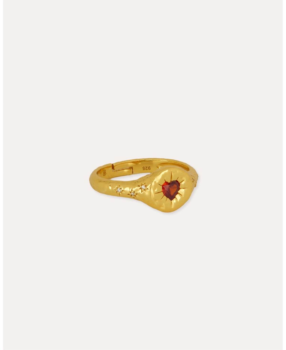 Click here for Ottoman Hands Garnet Heart Ring - Gold prices
