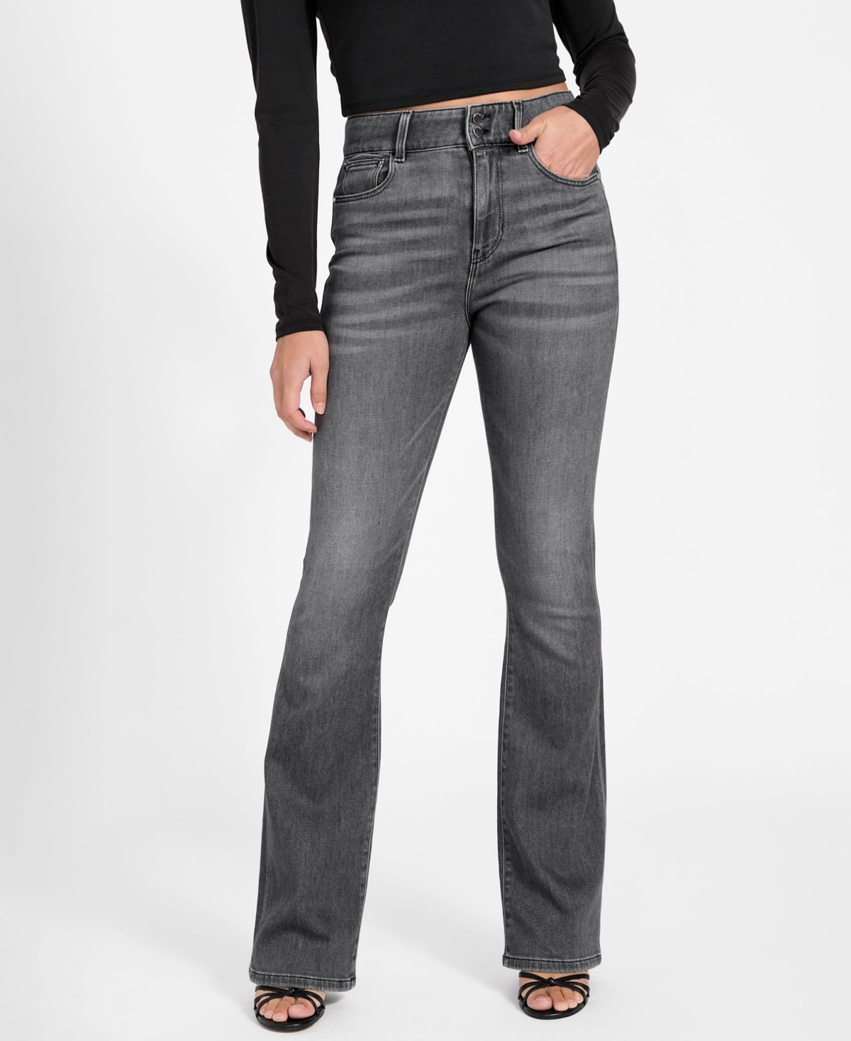 Click here for Guess Womens High-Rise Flare Corset Jeans - Tokyo... prices