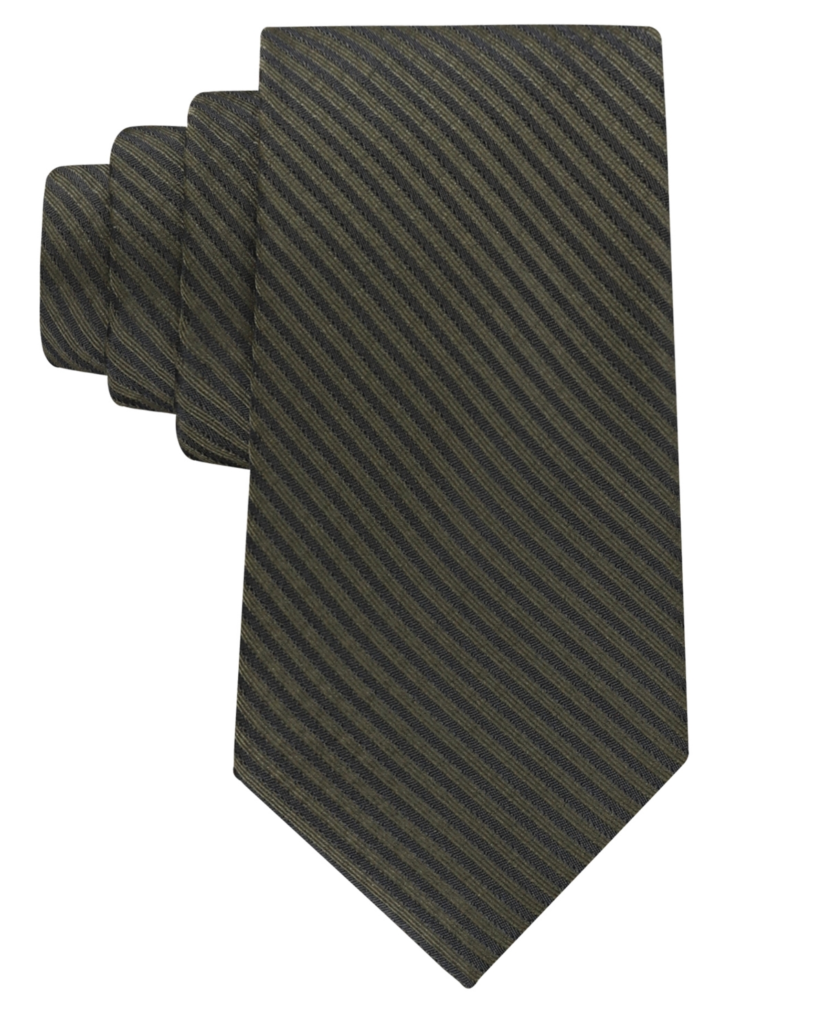 Click here for Calvin Klein Mens Iris Stripe Pattern Tie - Olive prices