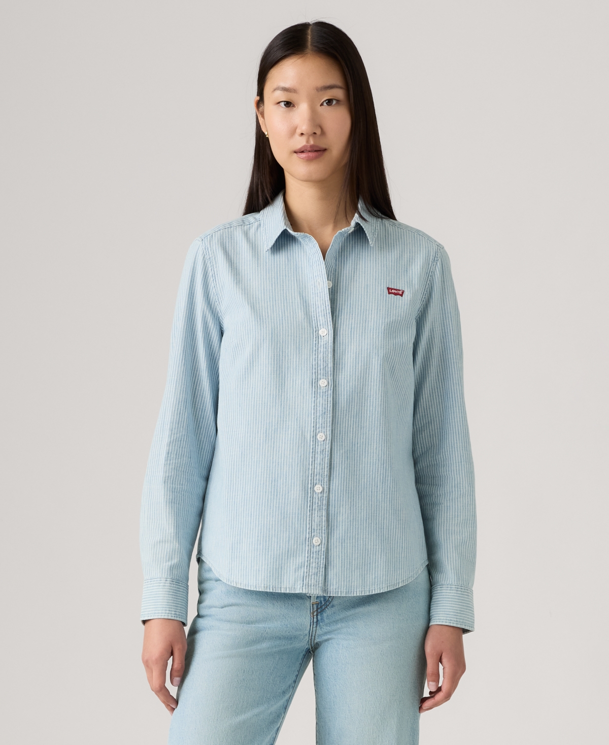 Click here for Levis Womens Classic Fit Button-Front Shirt - Tang... prices