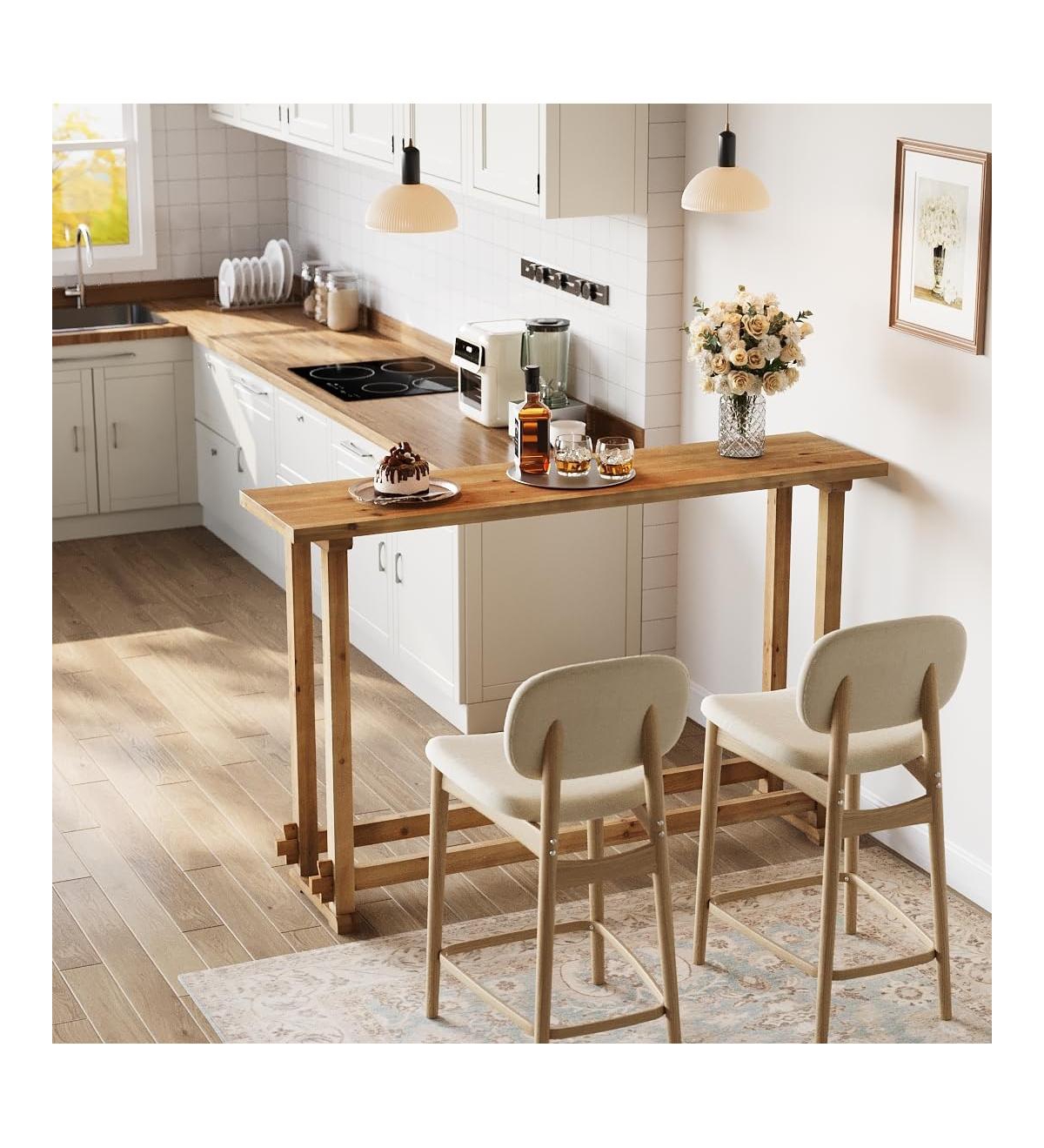 Click here for Tribesigns 63" Long Bar Table  Solid Wood Pub... prices