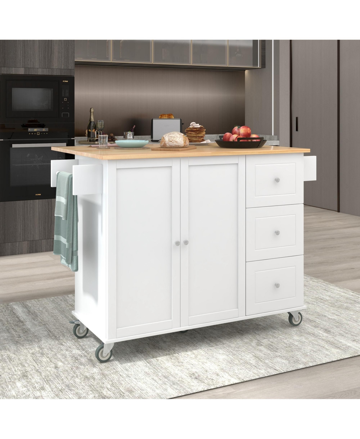 Click here for Casainc Kitchen Island  Solid Wood Top  Drop Leaf... prices