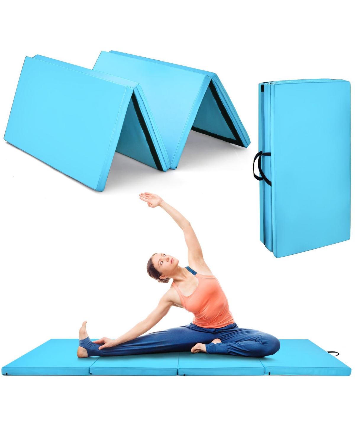 Click here for Skonyon 4-Panel Folding Gymnastics Mat with Carryi... prices