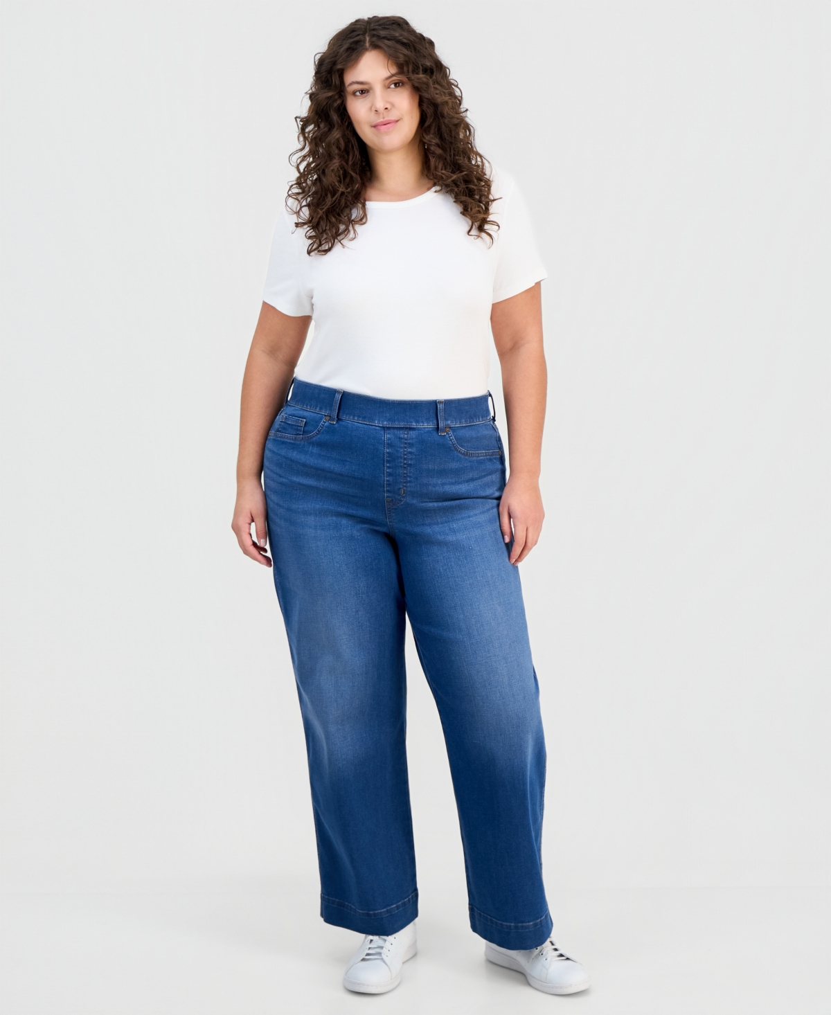 Click here for Style & Co Plus Size Pull-On Shaping High-Rise Wid... prices
