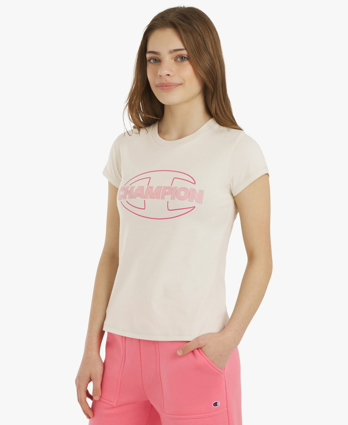 Click here for Champion Girls 7-16 Short-Sleeve Logo Graphic T-Sh... prices