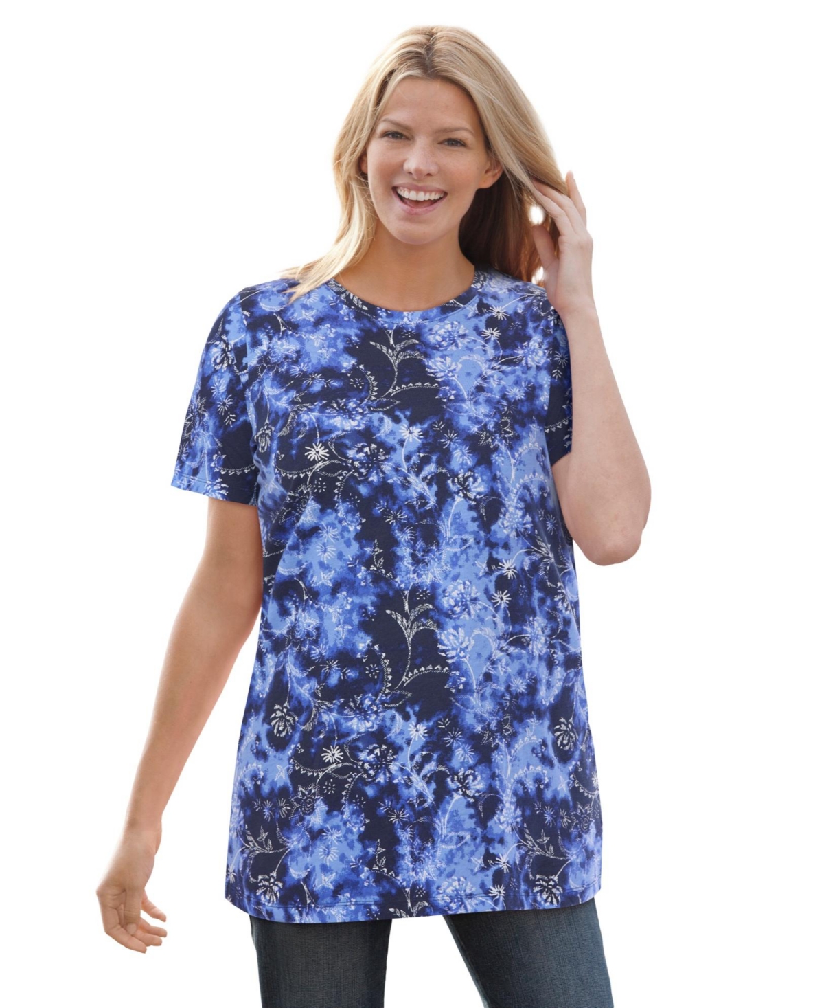 Click here for Woman Within Plus Size Perfect Printed Short-Sleev... prices