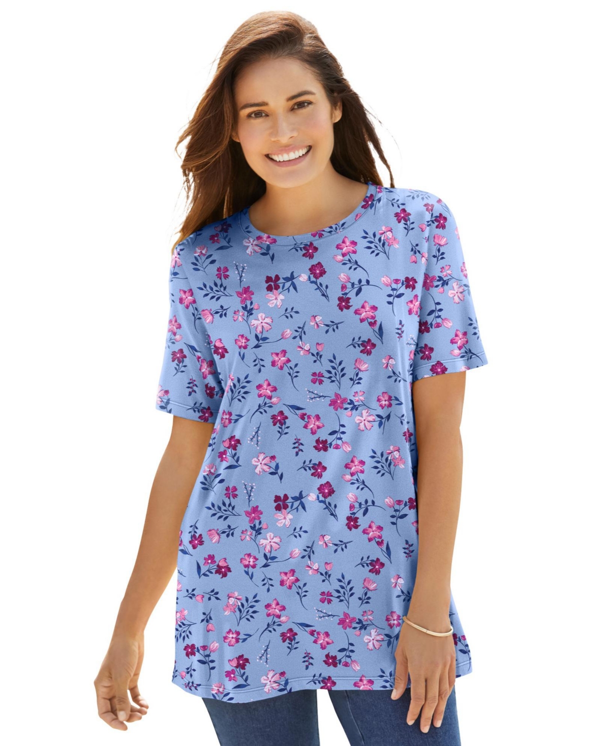 Click here for Woman Within Plus Size Perfect Printed Short-Sleev... prices