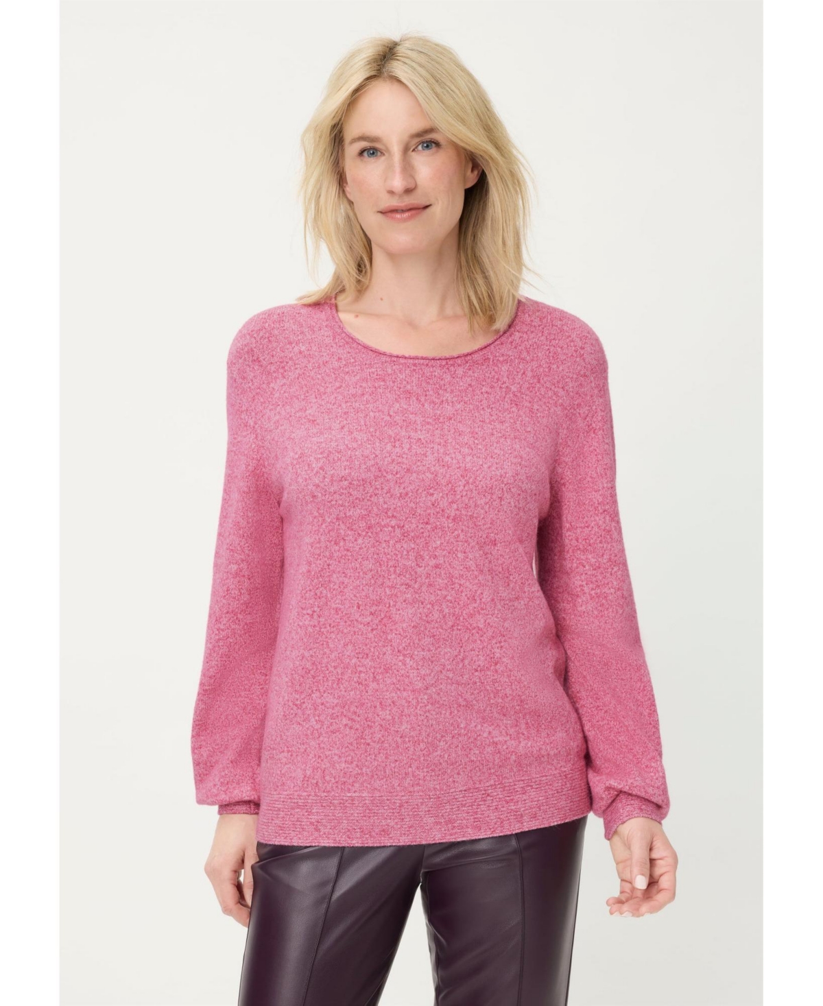 Click here for Olsen Womens Melange Knit Sweater - Pink velvet me... prices