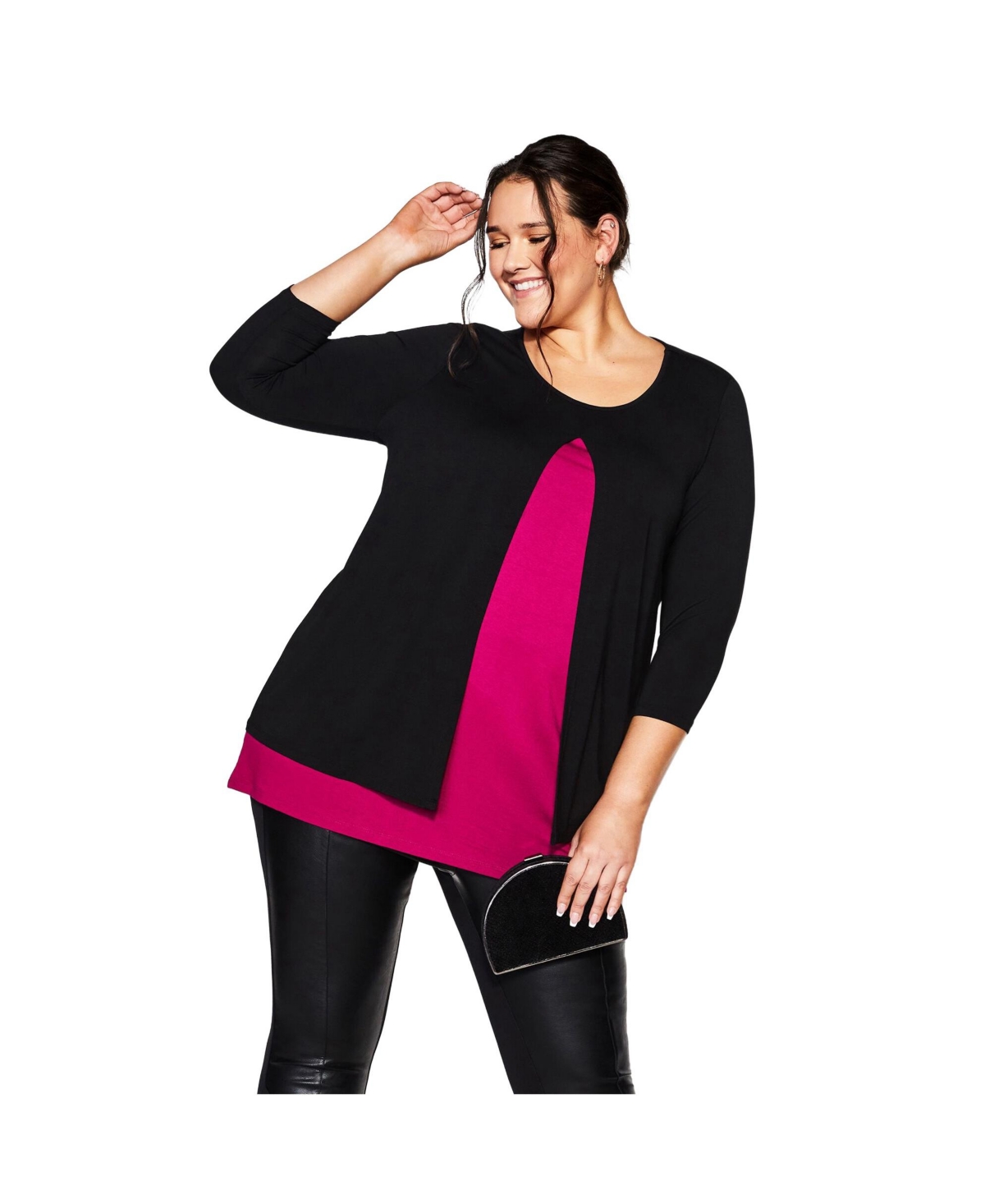 Click here for Avenue Womens Alex Tunic Top - Black berry prices