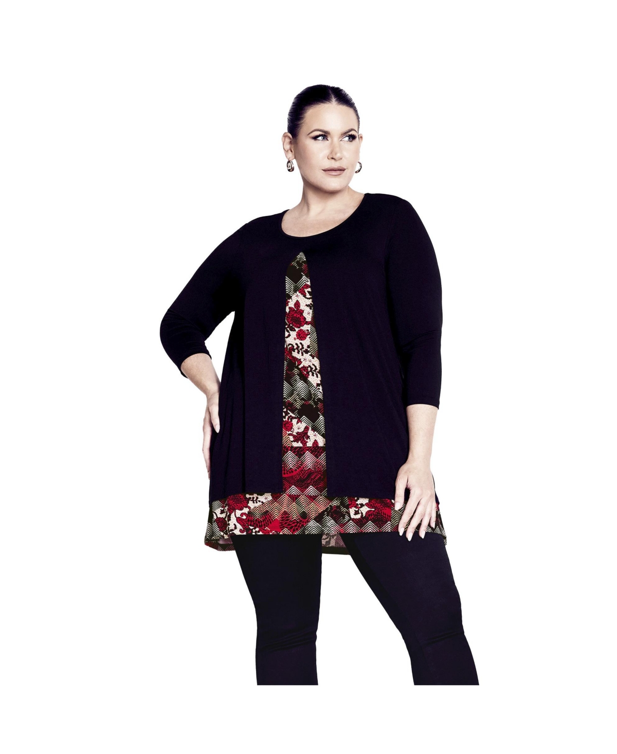 Click here for Avenue Womens Alex Tunic Top - Rust patch prices