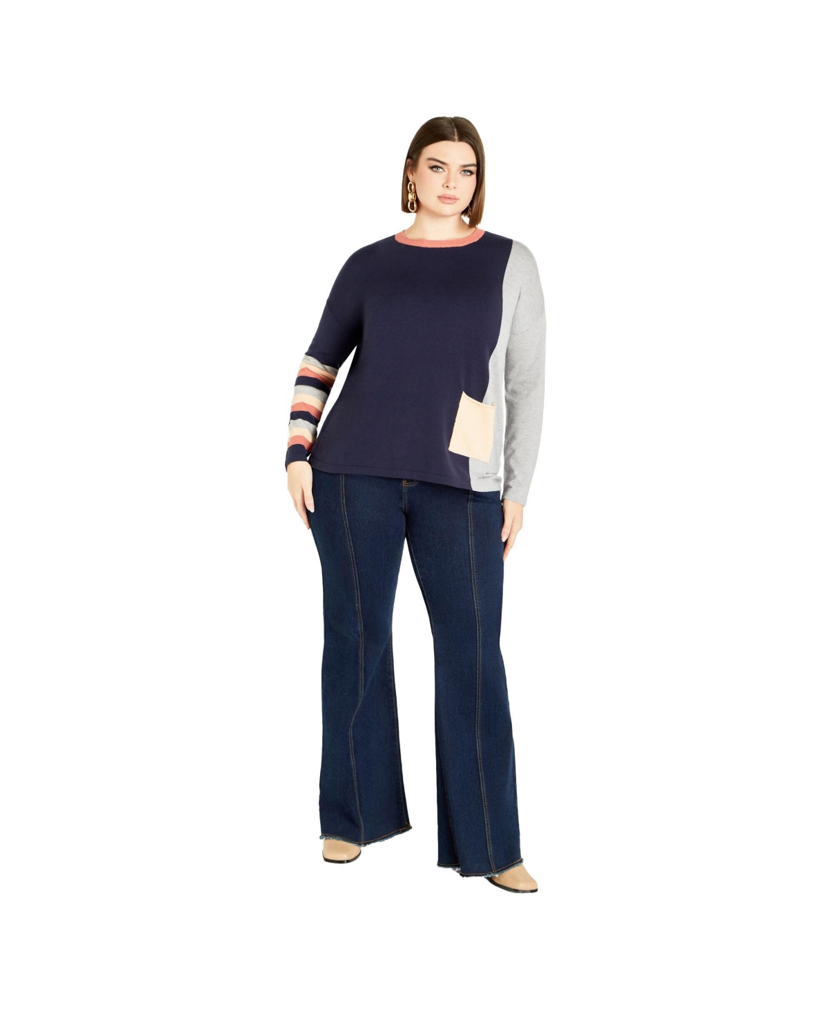 Click here for Avenue Womens Luna Sweater - Navy prices