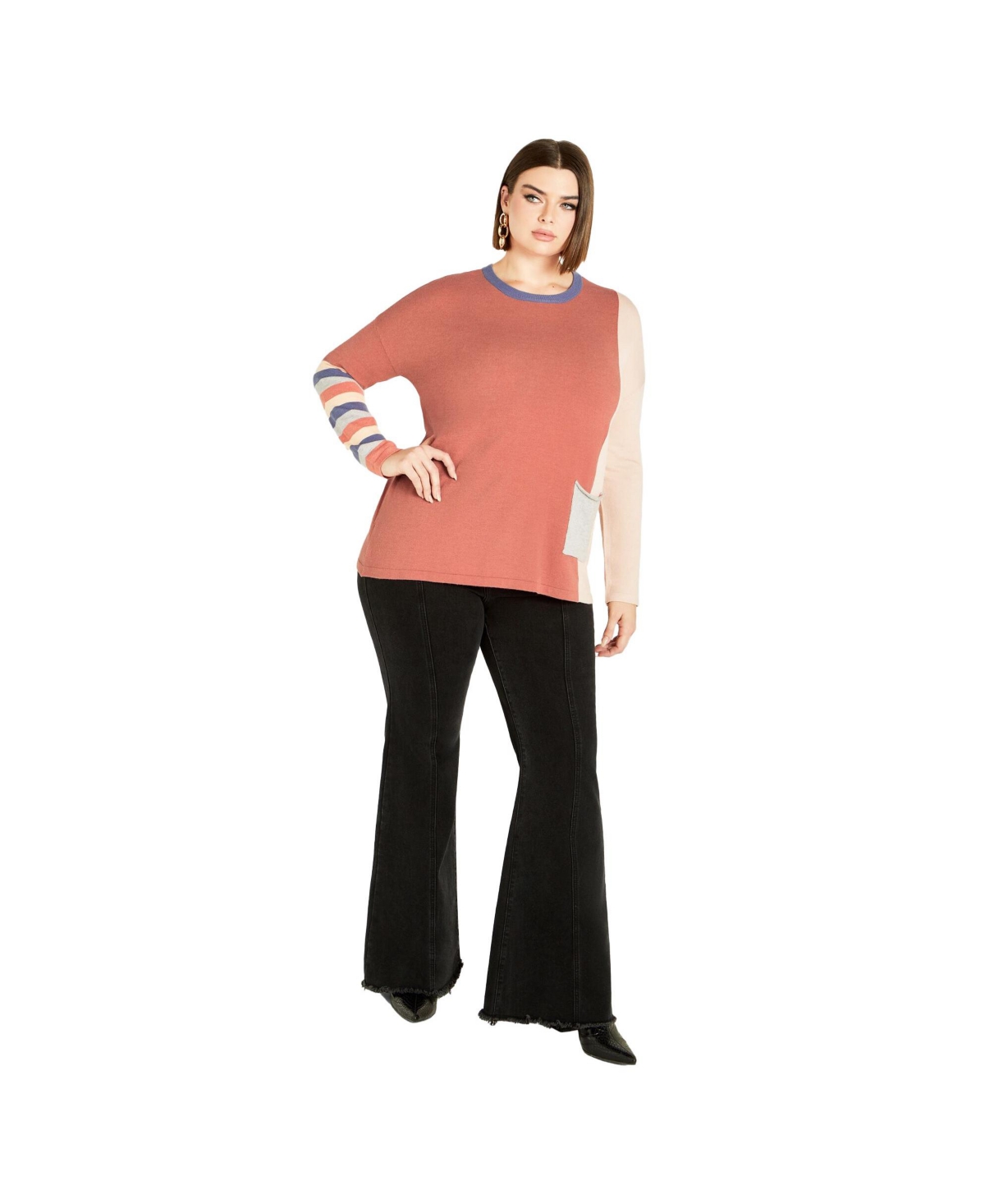 Click here for Avenue Womens Luna Sweater - Peach prices