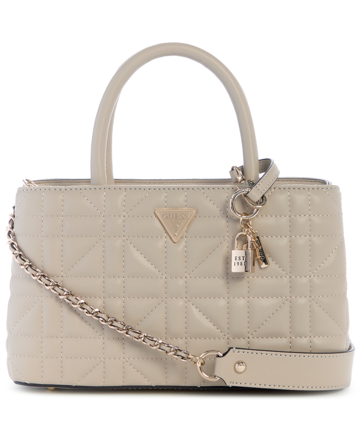 Click here for Guess Edita Elite Small Satchel Bag - Light Taupe prices