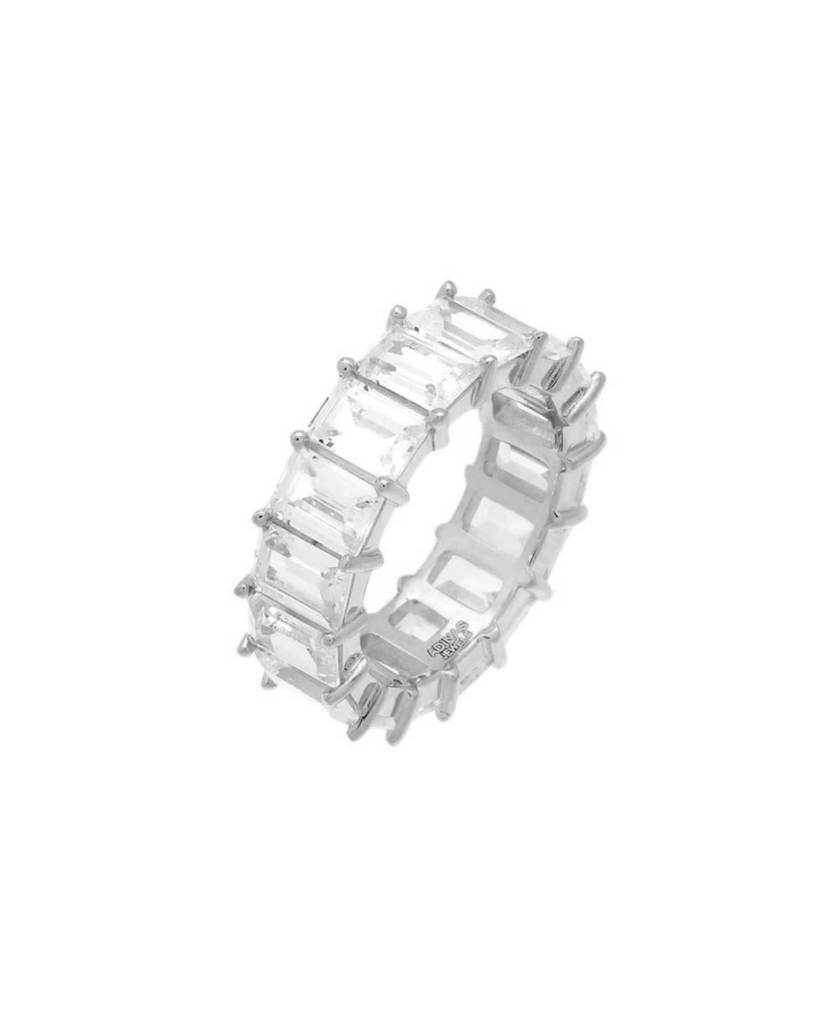 Click here for by Adina Eden Rhodium Plated Emerald Cut Eternity... prices