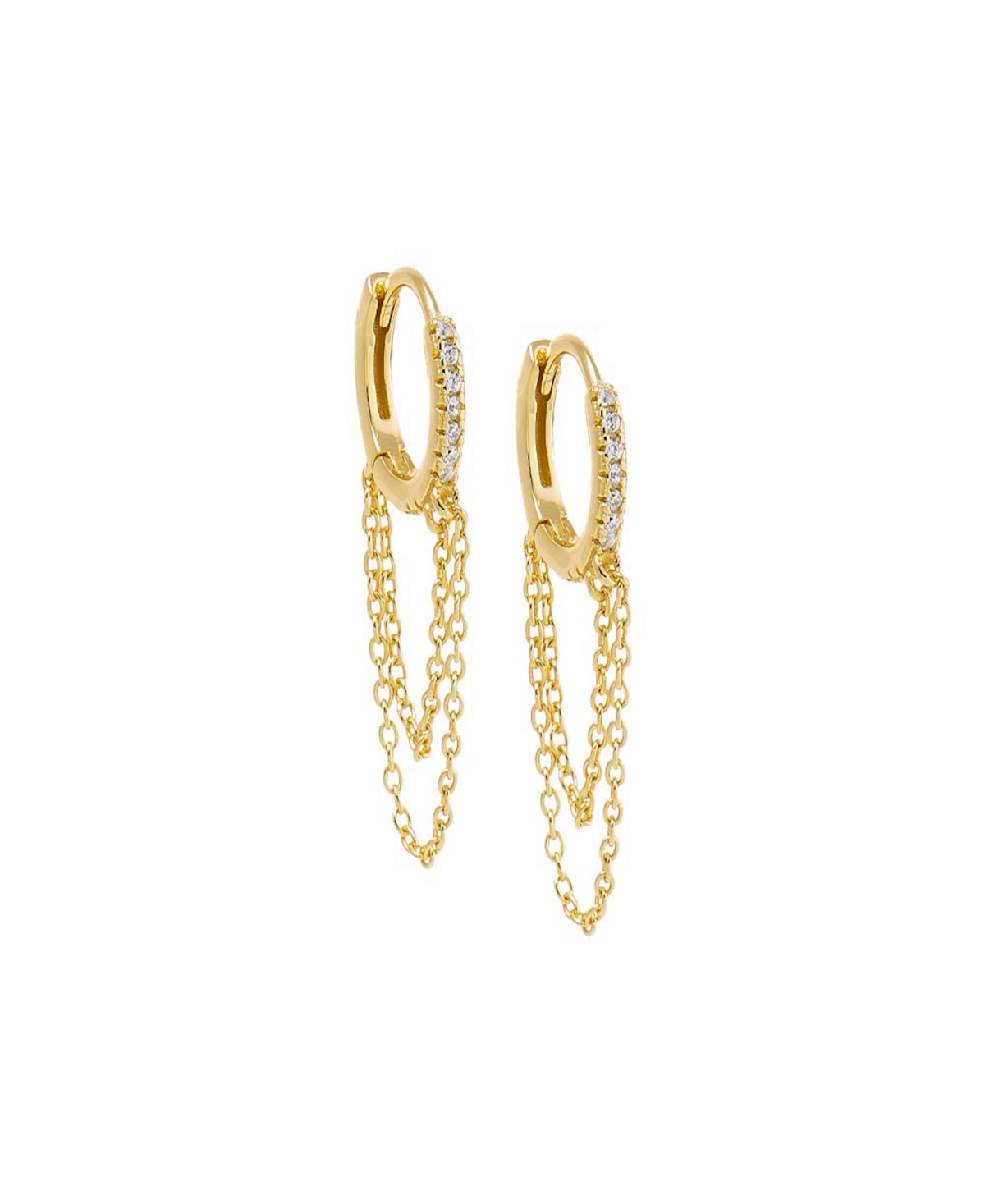 Click here for by Adina Eden Pave Gold Plated Double Chain Drop H... prices