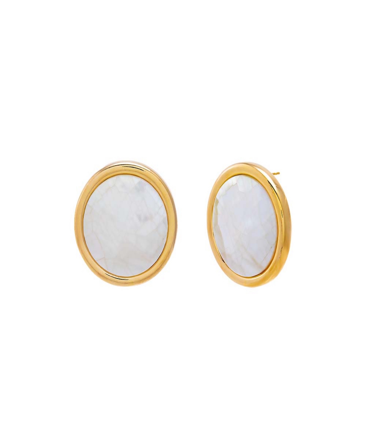 Click here for by Adina Eden Gold Plated White Marble Stud Earrin... prices