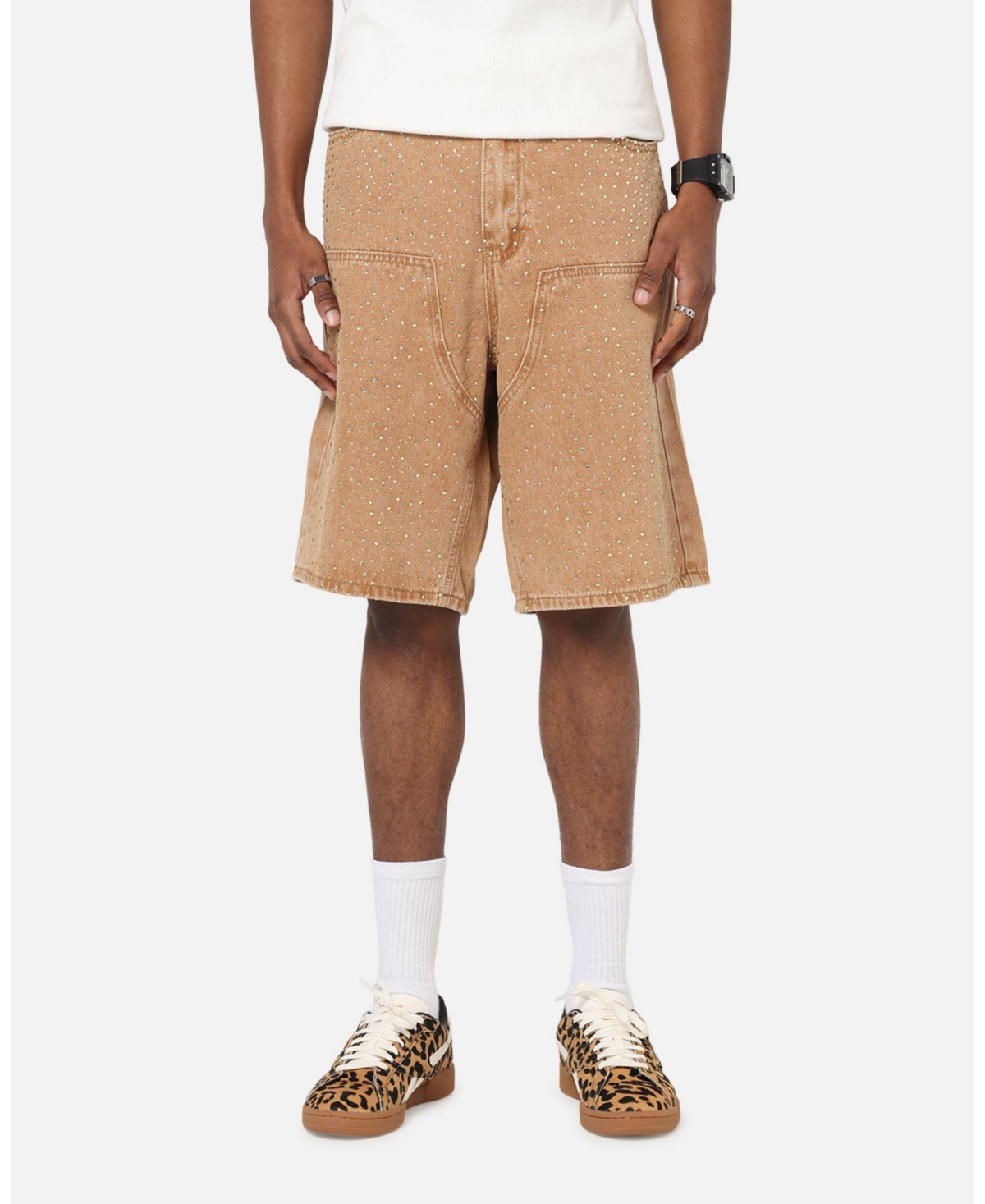 Click here for Xxiii Mens Men Diamond Buckle Back Jorts Shorts prices