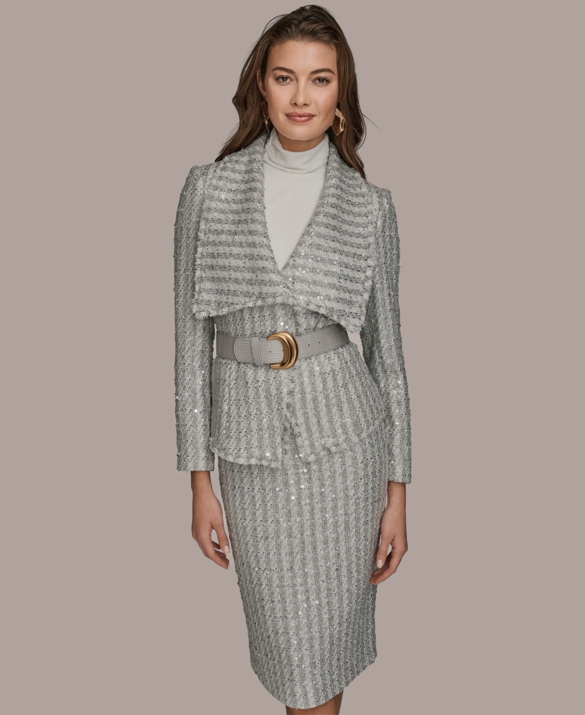 Click here for Donna Karan New York Womens Belted Sequin Detail J... prices