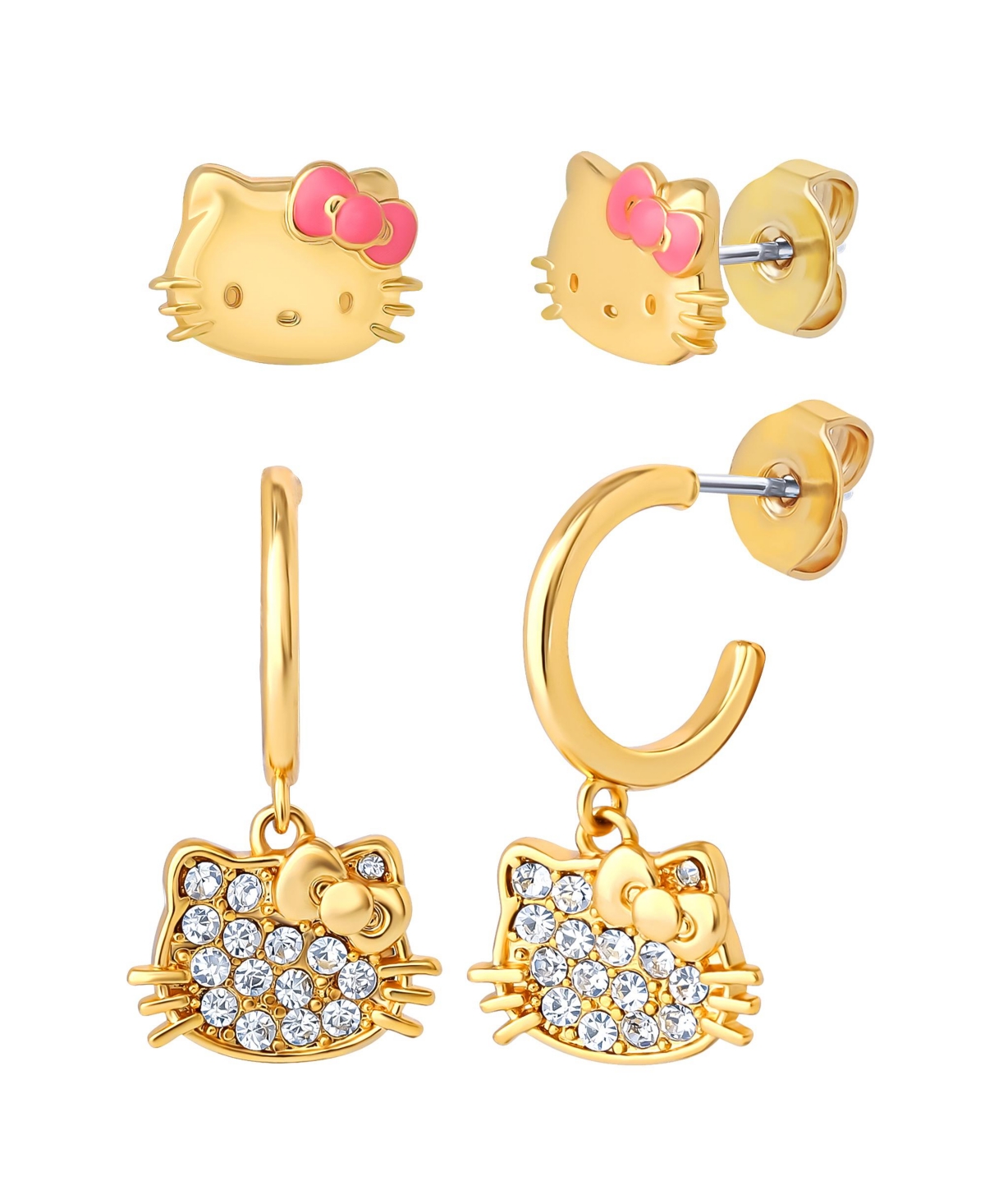 Click here for Hello Kitty Earring Set  2-Pair  Gold-Tone Studs &... prices