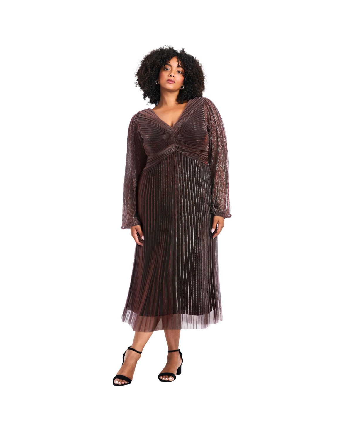 Click here for Avenue Womens Plus Size Pleated Plisse Dress - Ber... prices