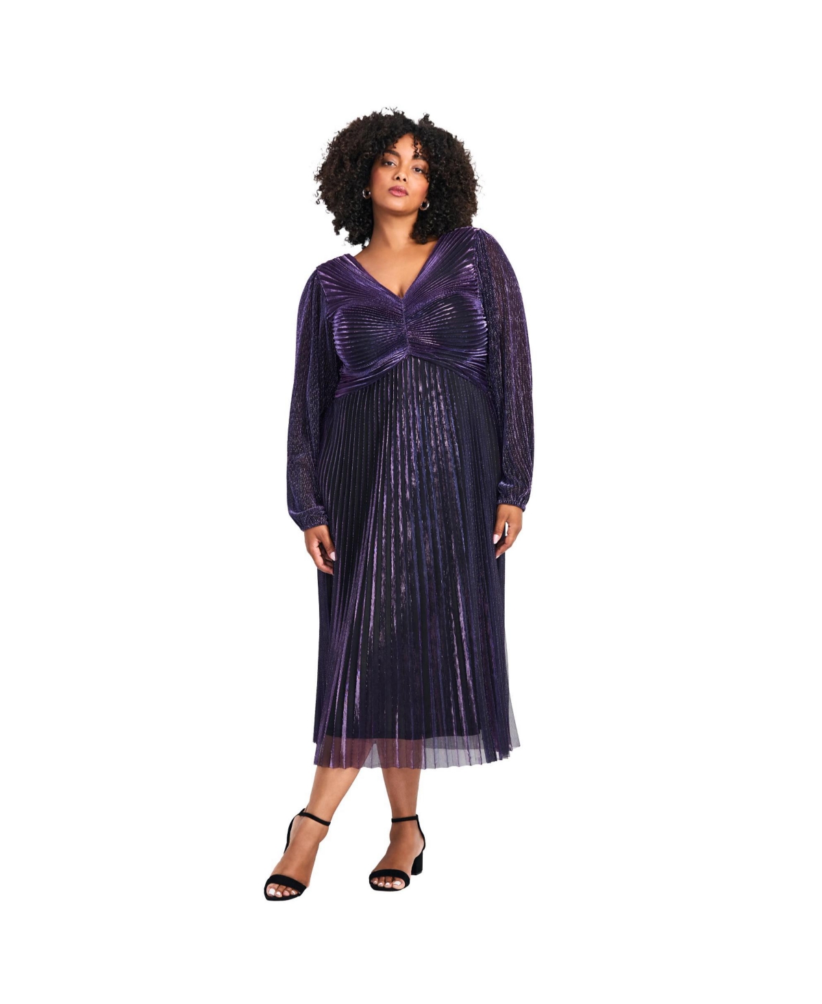 Click here for Avenue Womens Plus Size Pleated Plisse Dress - Ame... prices