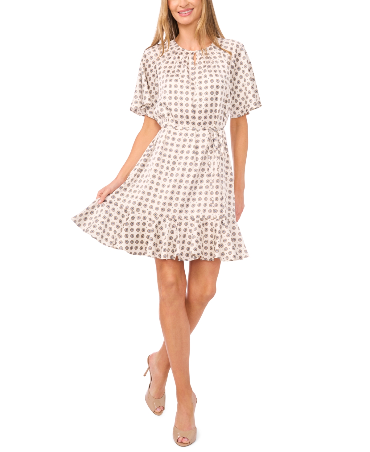 Click here for CeCe Womens Waist Tie Raglan Skater Dress - New Iv... prices