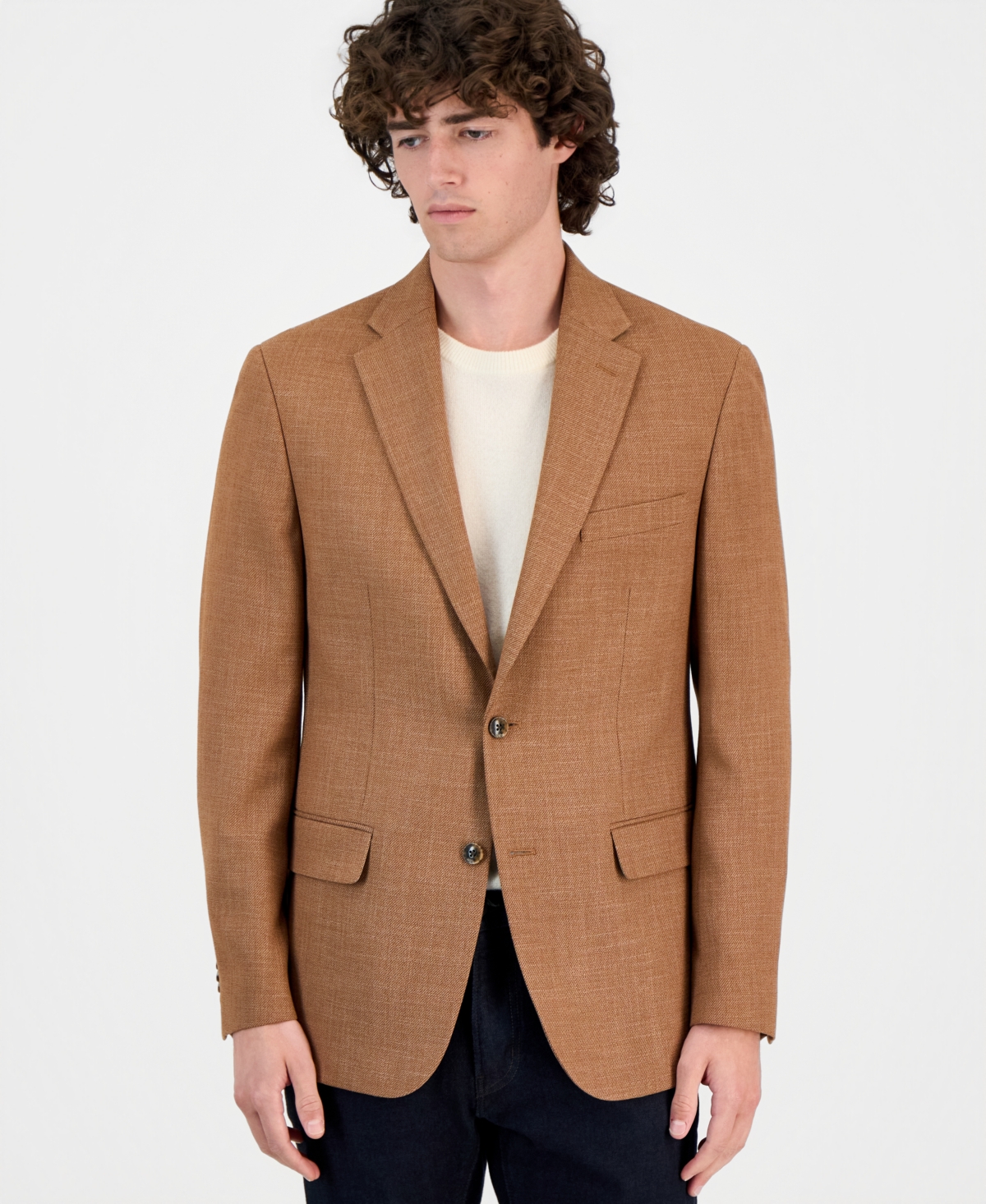 Click here for Tommy Hilfiger Mens Modern Fit Sports Coat - Rust prices