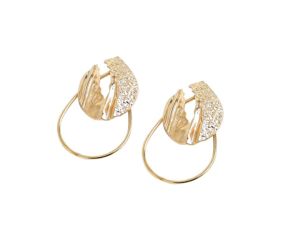 Click here for Sohi Womens Dented Drop Earrings - Gold prices